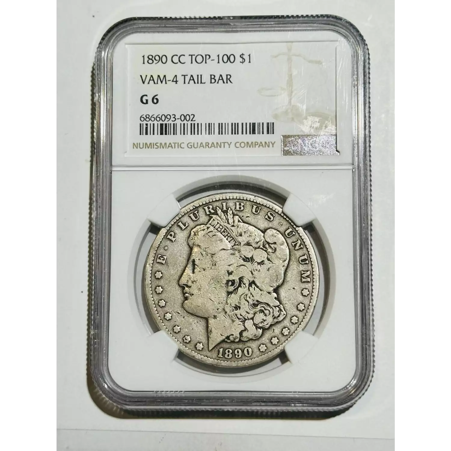 1890-CC Morgan Silver Dollar NGC G-6 CC VAM-4 TAIL BAR - Bob Paul Rare Coins