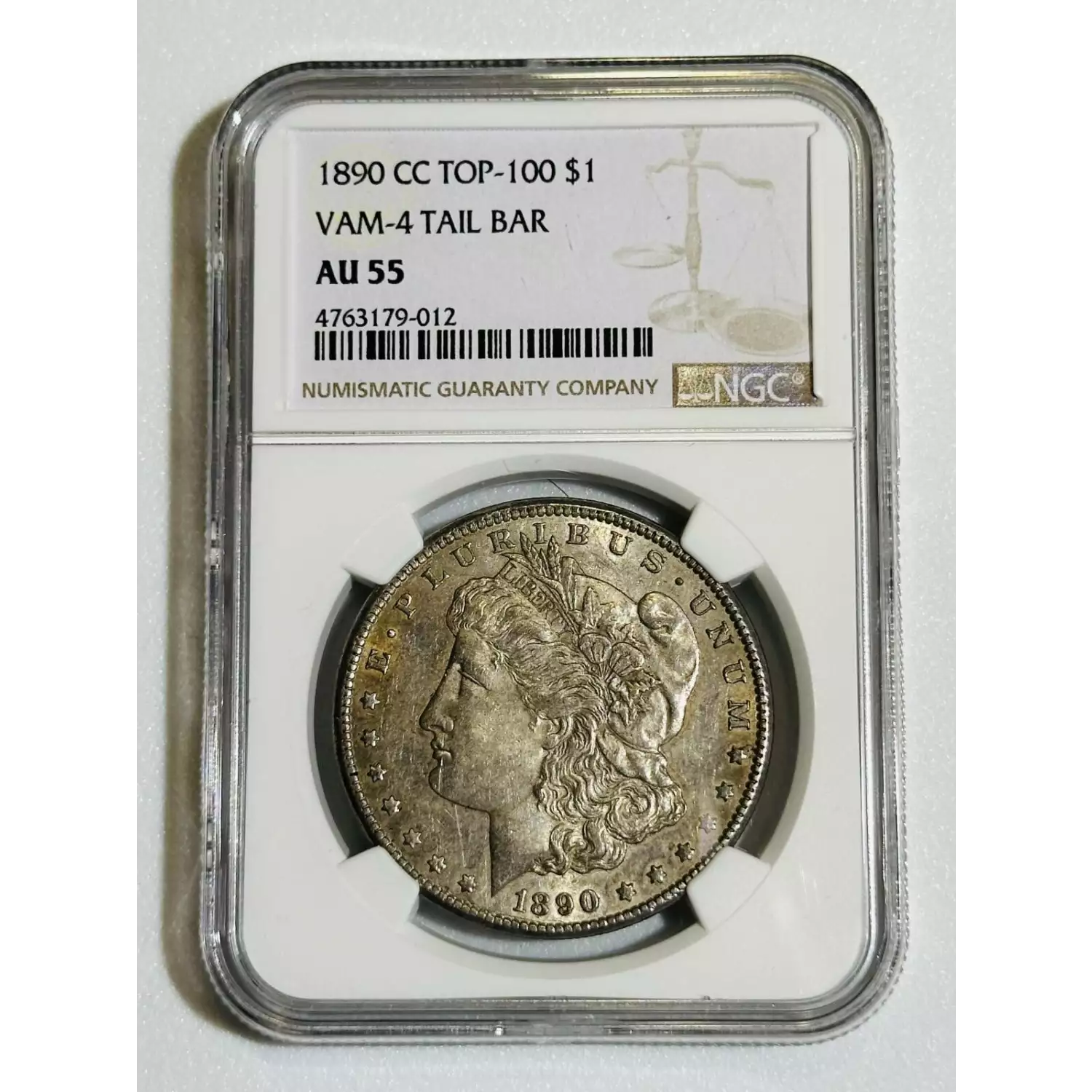 1890-CC Morgan Silver Dollar NGC AU-55 CC VAM-4 TAIL BAR - Bob Paul Rare Coins
