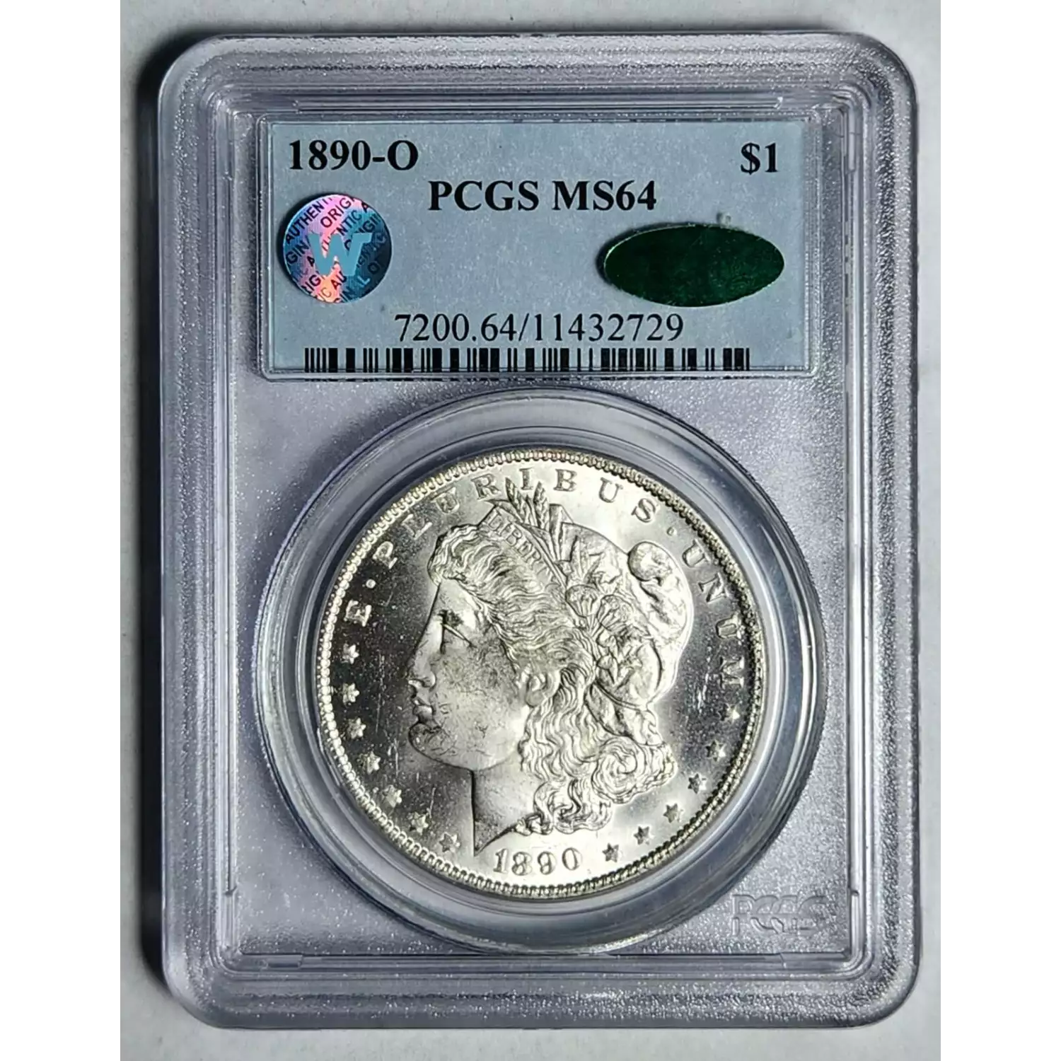 1890-O Morgan Silver Dollar PCGS MS-64 - CAC CAC, Sight White - Bob Paul Rare Coins