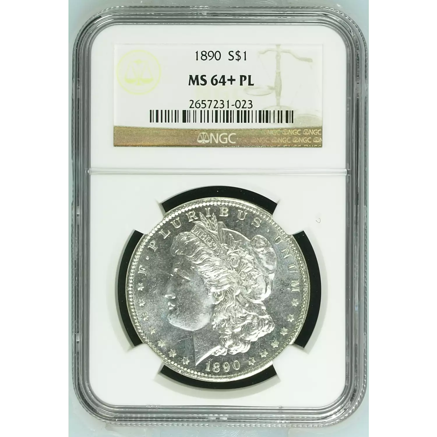 1890 Morgan Silver Dollar NGC MS-64+ PL CAC - Bob Paul Rare Coins
