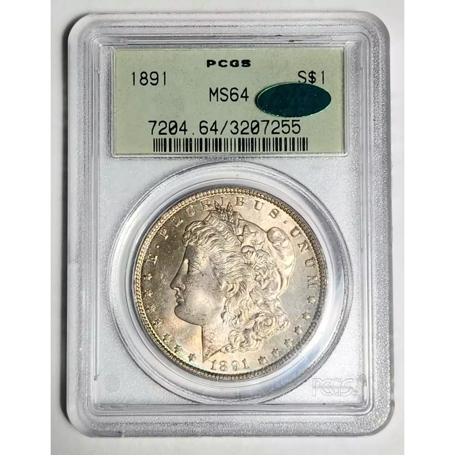 1891 - OLD GREEN HOLDER PCGS MS-64 - Bob Paul Rare Coins