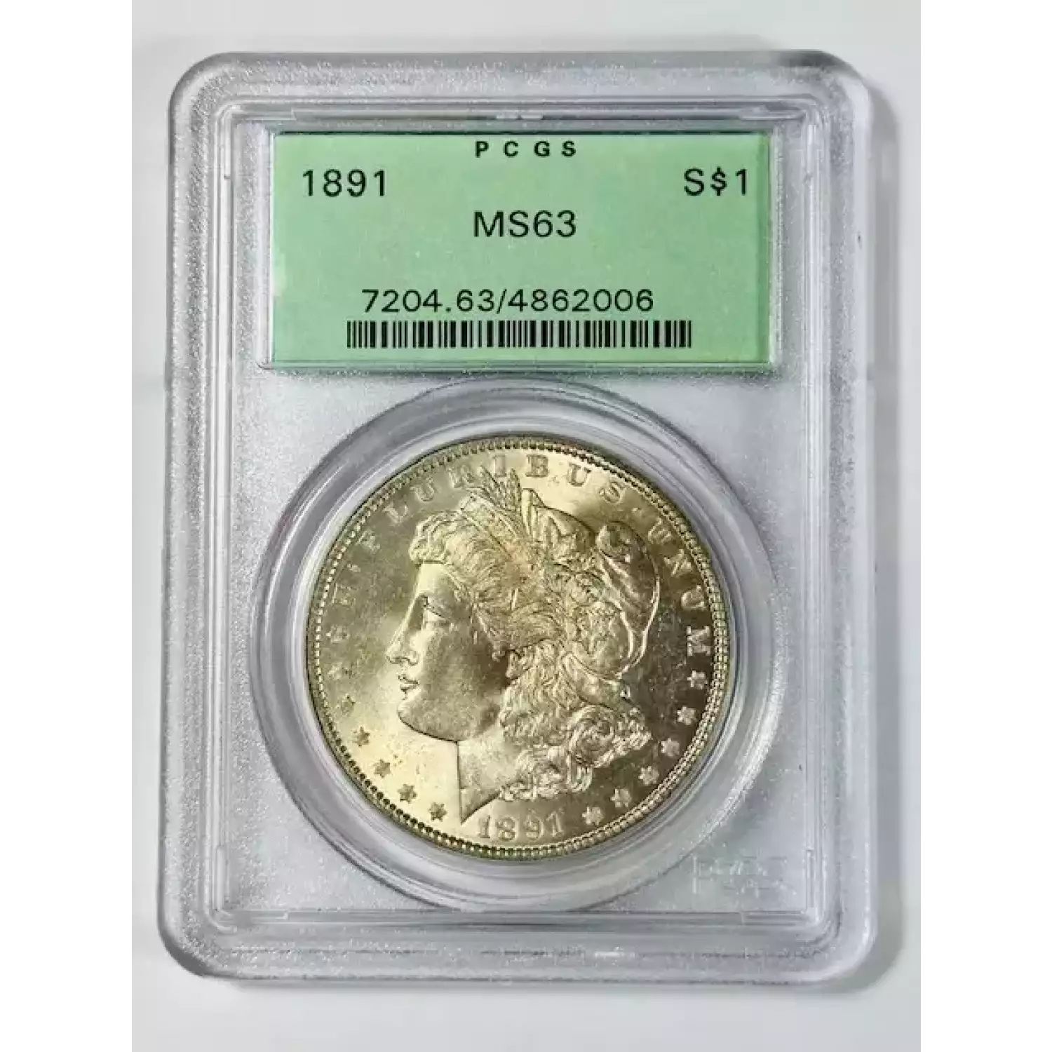 1891 Morgan Silver Dollar PCGS MS-63 OLD GREEN HOLDER OGH - Bob Paul Rare Coins