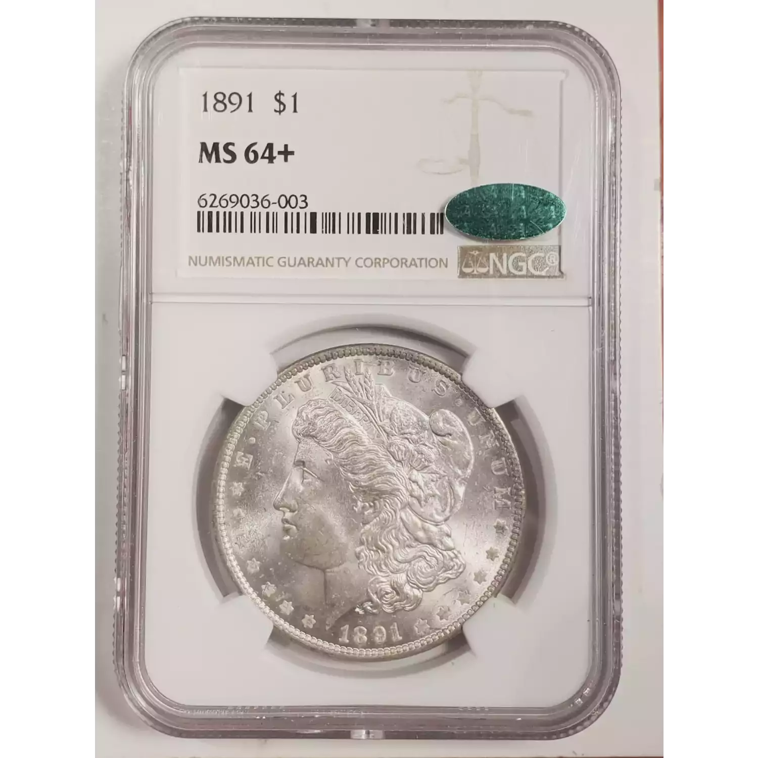 1891 Morgan Silver Dollar NGC MS-64+ CAC - Bob Paul Rare Coins