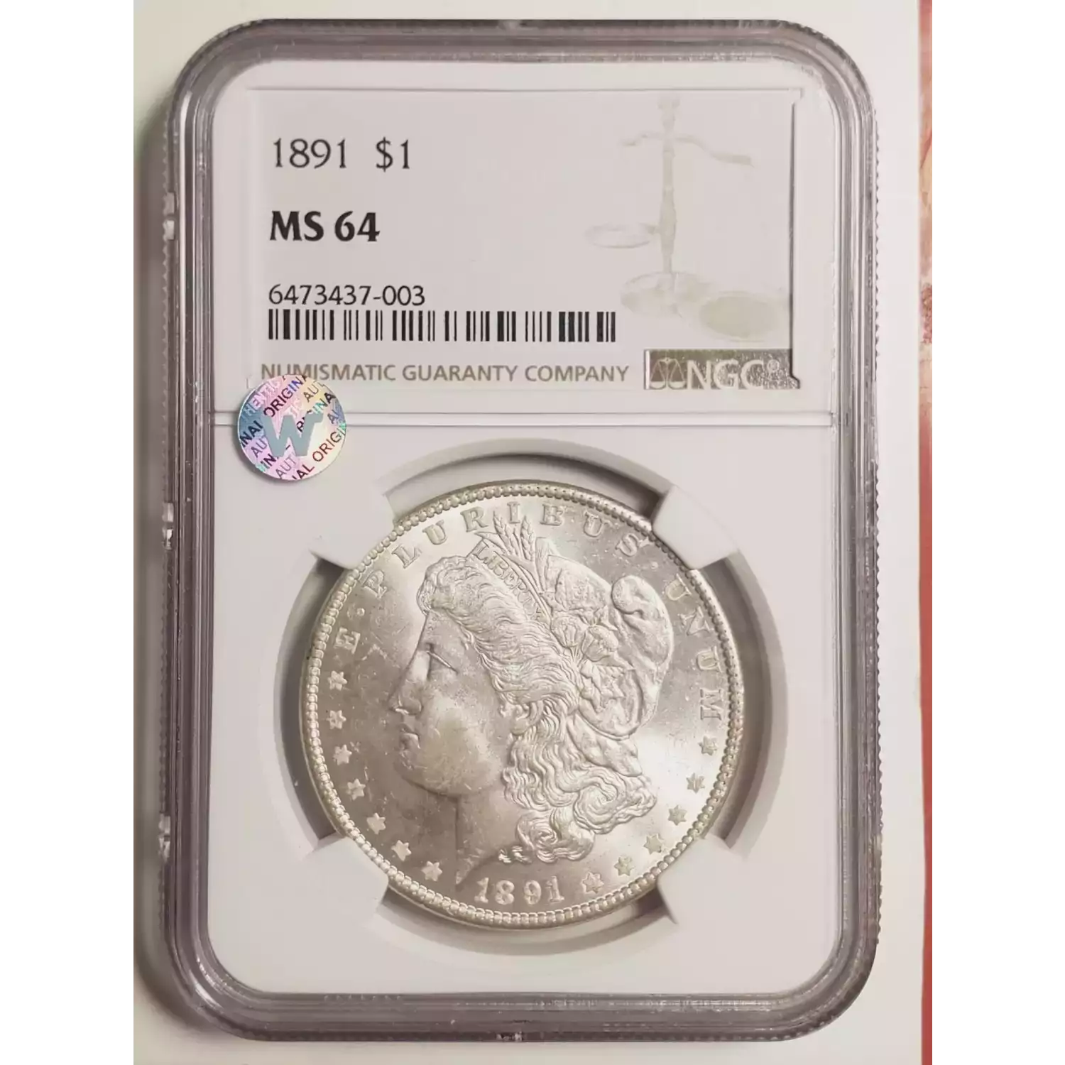 1891 Morgan Silver Dollar NGC MS-64 Sight White - Bob Paul Rare Coins