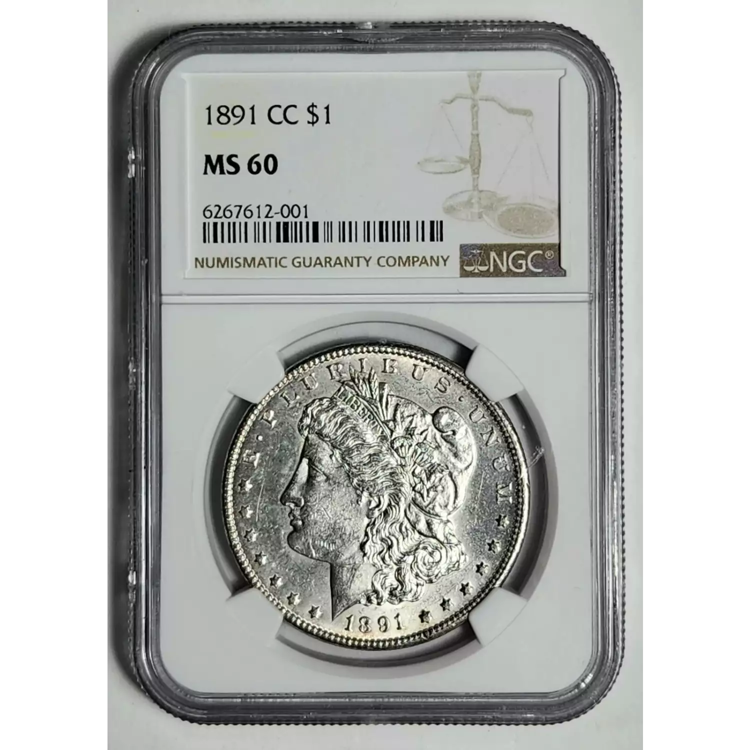 1891-CC Morgan Silver Dollar NGC MS-60 - Bob Paul Rare Coins
