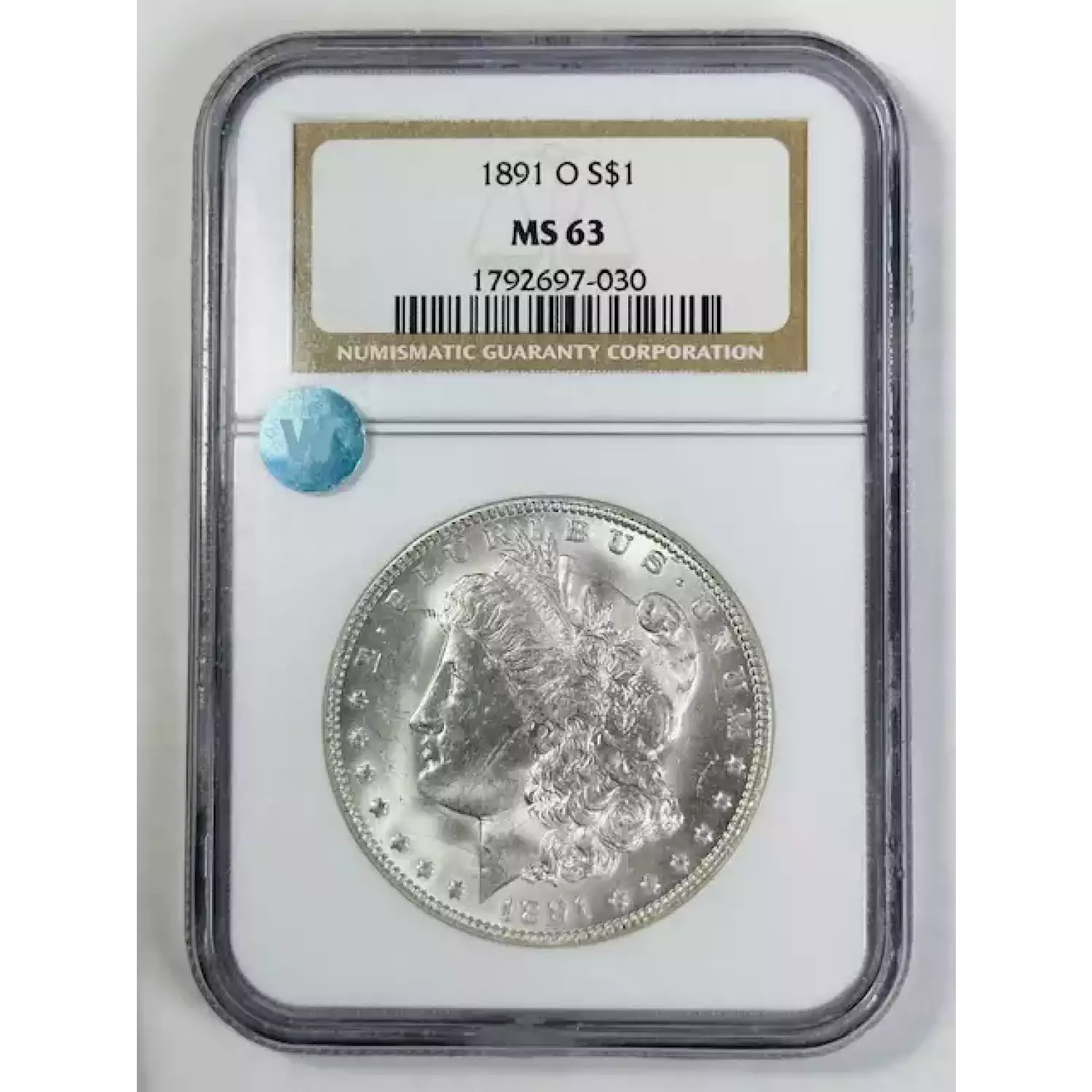 1891-O Morgan Silver Dollar NGC MS-63 Sight White - Bob Paul Rare Coins