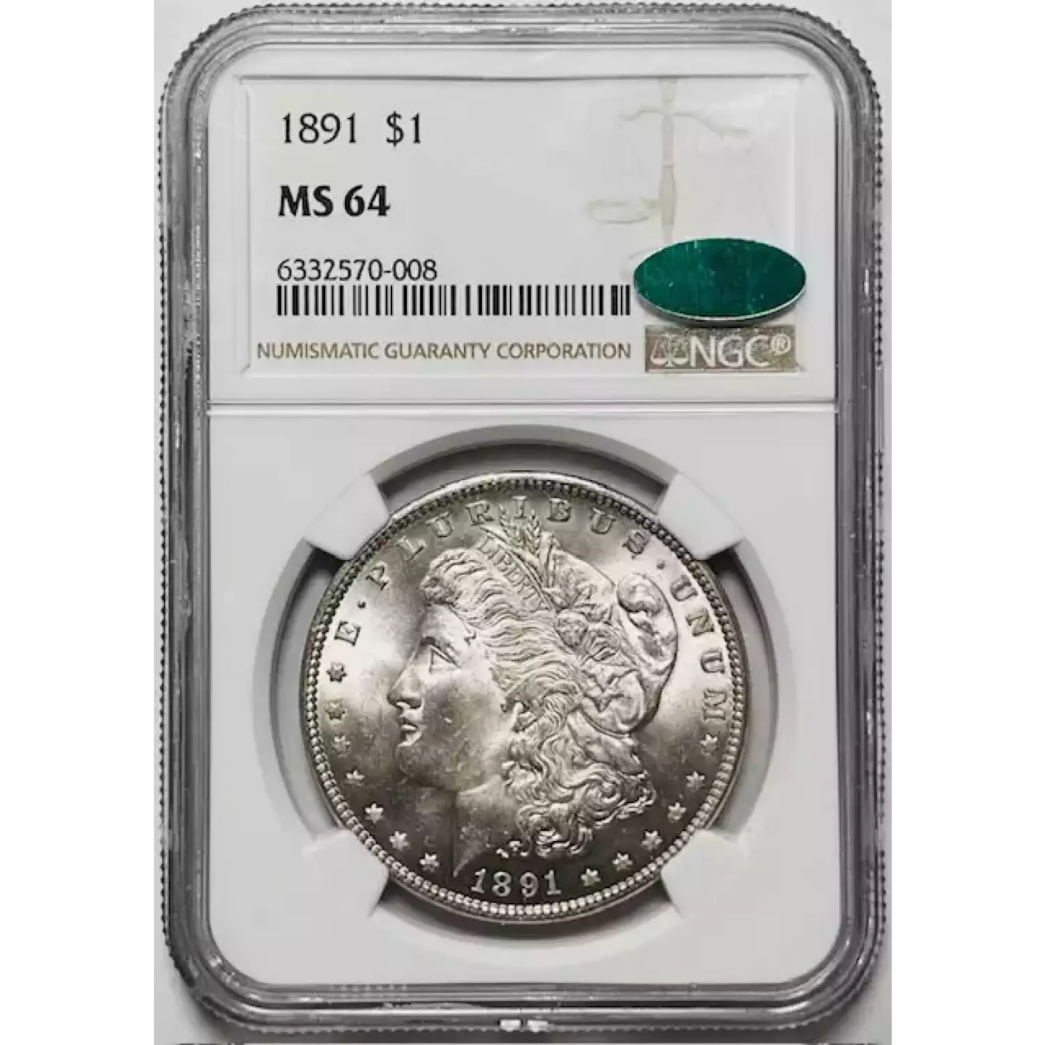 1891 Morgan Silver Dollar NGC MS-64 CAC - Bob Paul Rare Coins