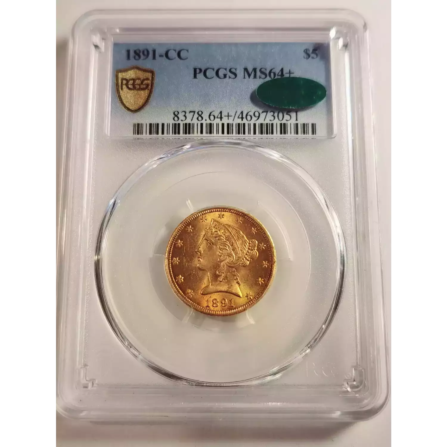 1891-CC Gold Half Eagles Liberty Head PCGS MS-64+ CAC - Bob Paul Rare Coins