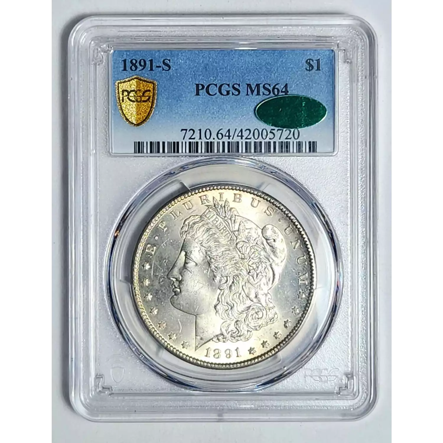 1891-S Morgan Silver Dollar PCGS MS-64 CAC - Bob Paul Rare Coins
