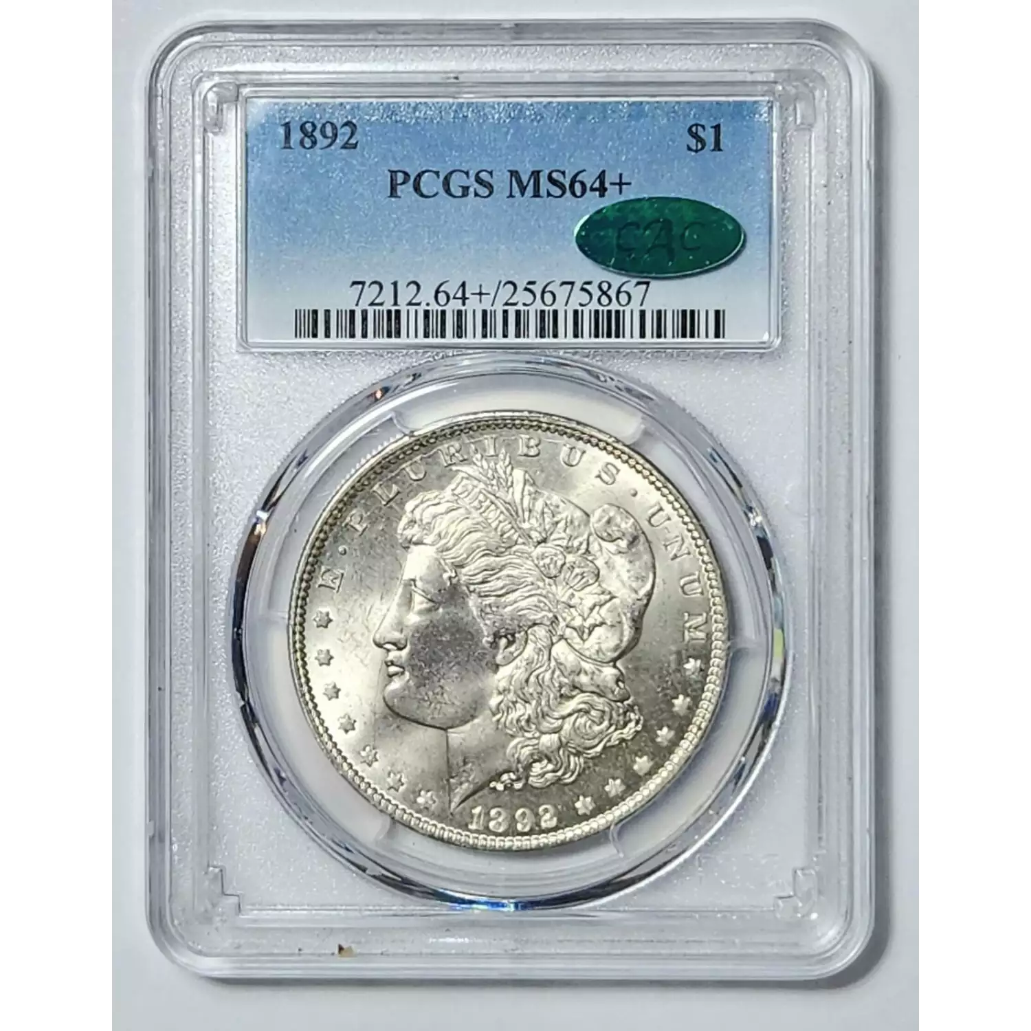 1892 Morgan Silver Dollar PCGS MS-64+ CAC - Bob Paul Rare Coins