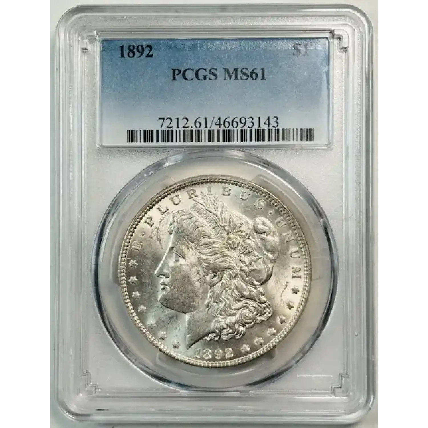 1892 Morgan Silver Dollar PCGS MS-61 White! - Bob Paul Rare Coins