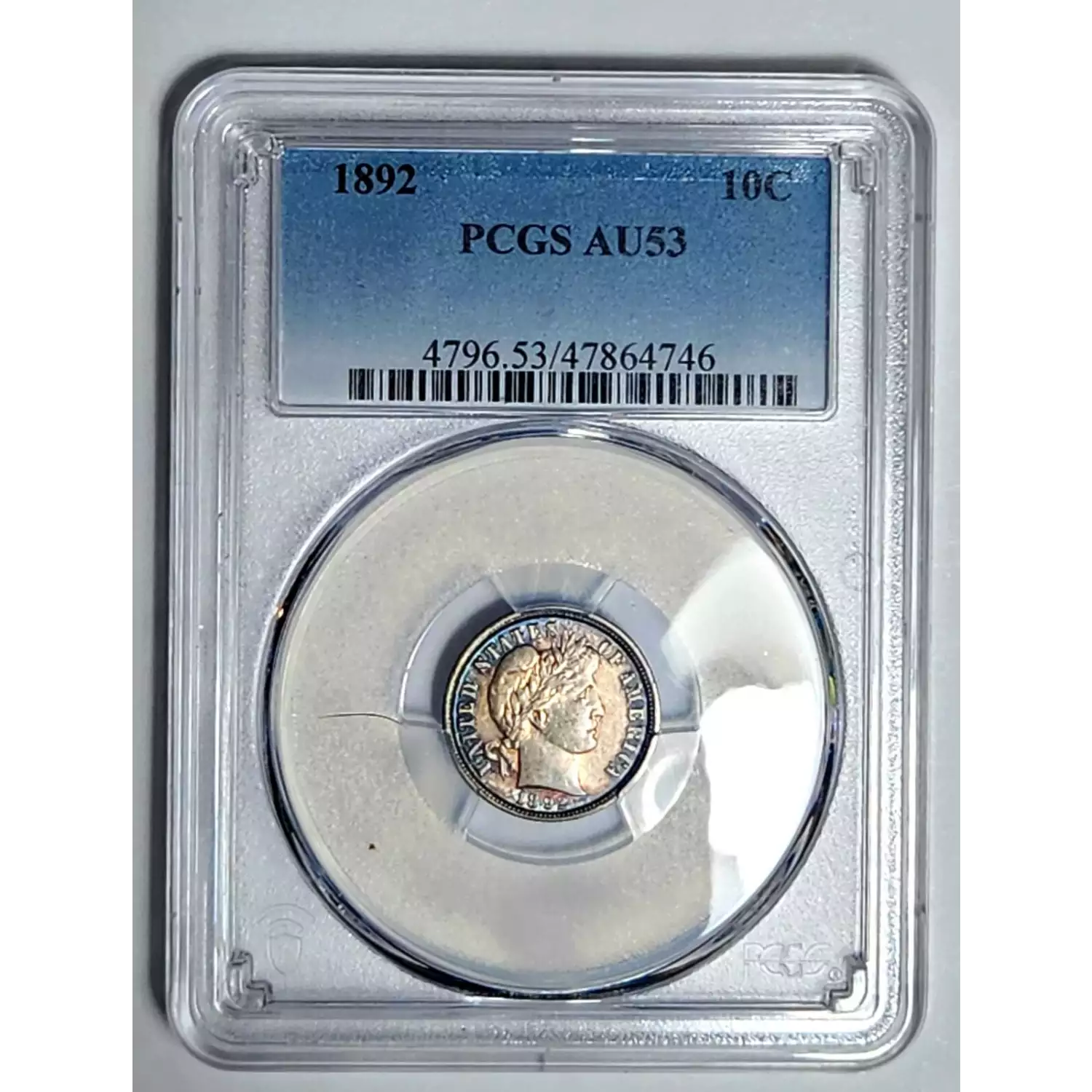 1892 Barber Dime PCGS AU-53 - Bob Paul Rare Coins
