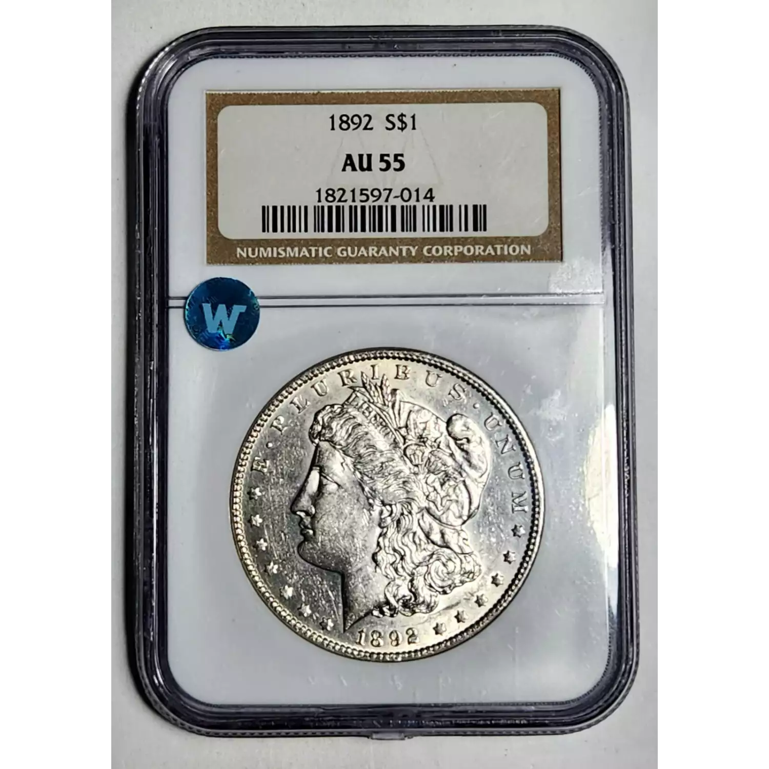 1892 Morgan Silver Dollar NGC AU-55 - SIGHT WHITE Sight White - Bob ...