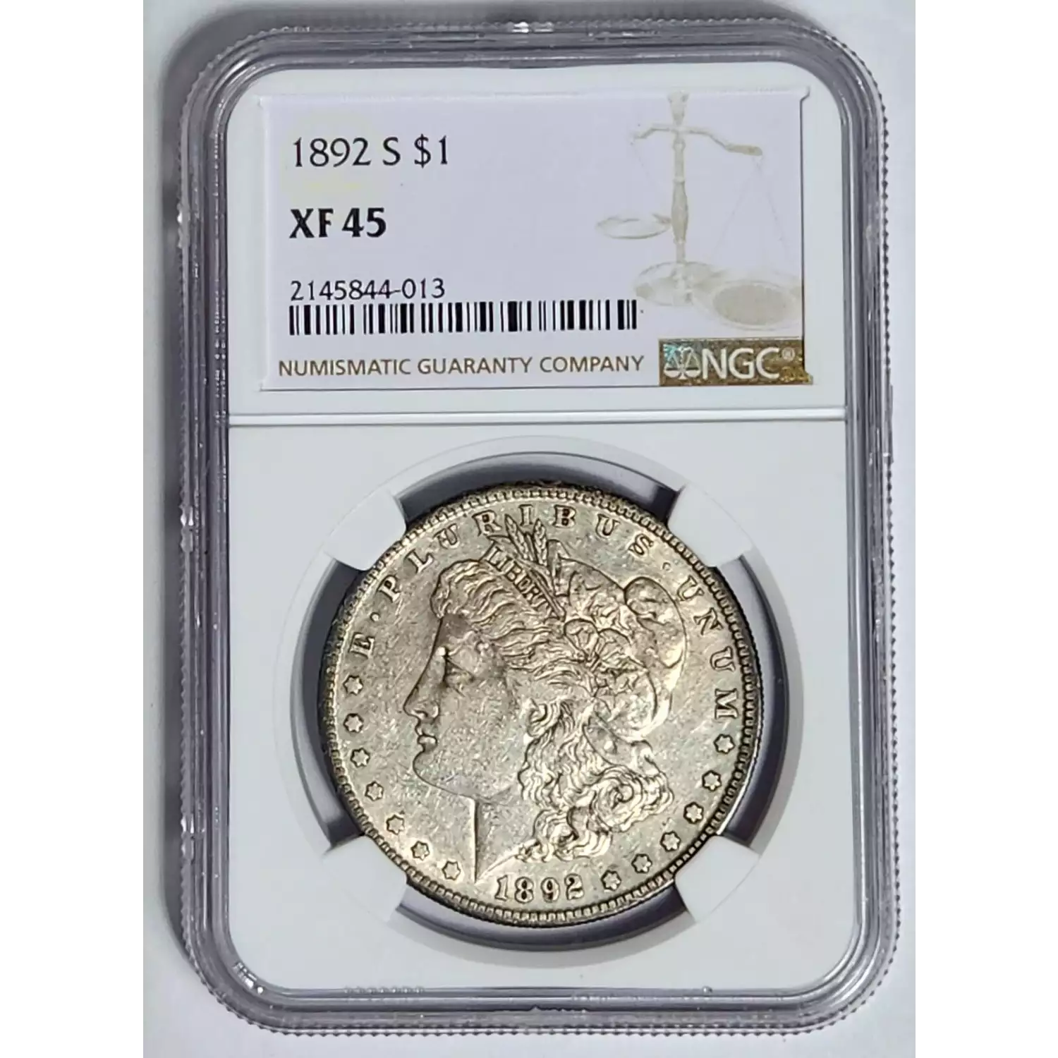 1892-S Morgan Silver Dollar NGC XF-45 - HAS LUSTER - Bob Paul Rare Coins