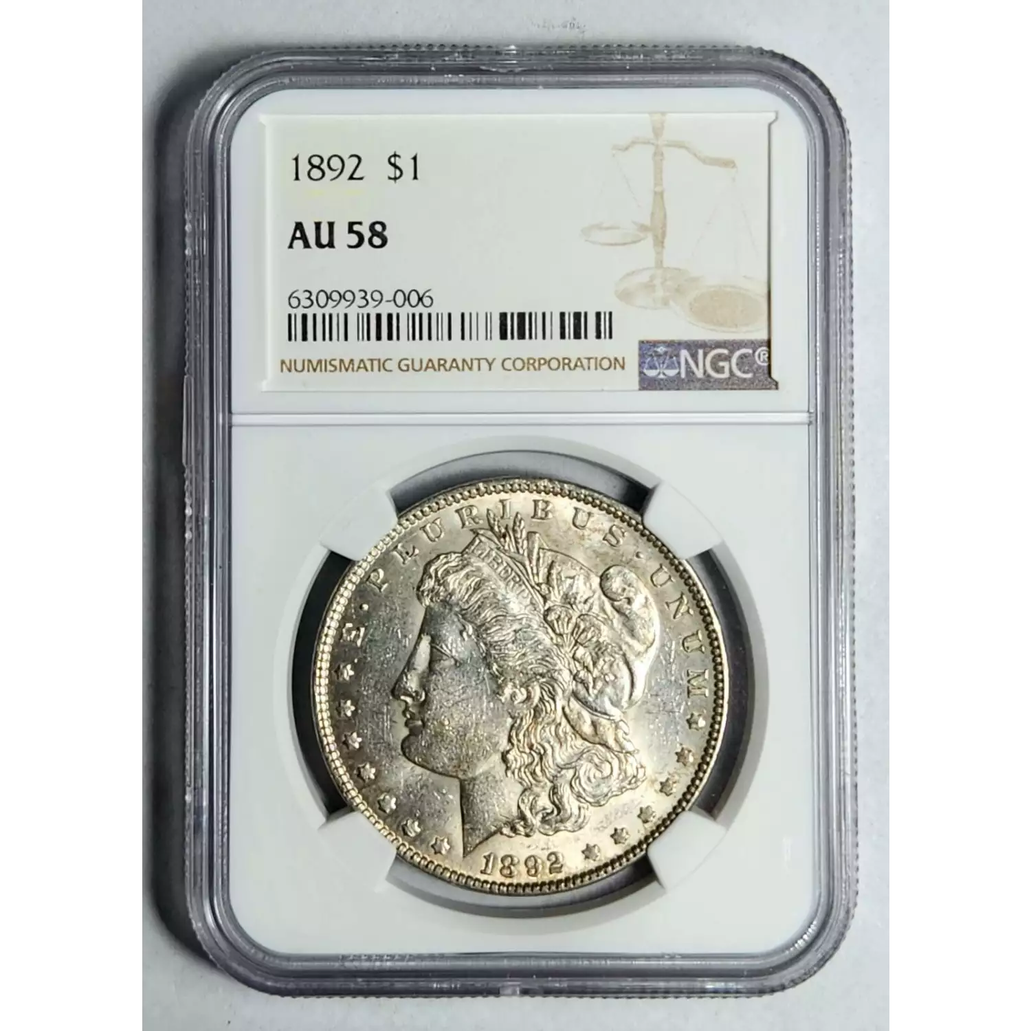 1892 Morgan Silver Dollar NGC AU-58 - Bob Paul Rare Coins