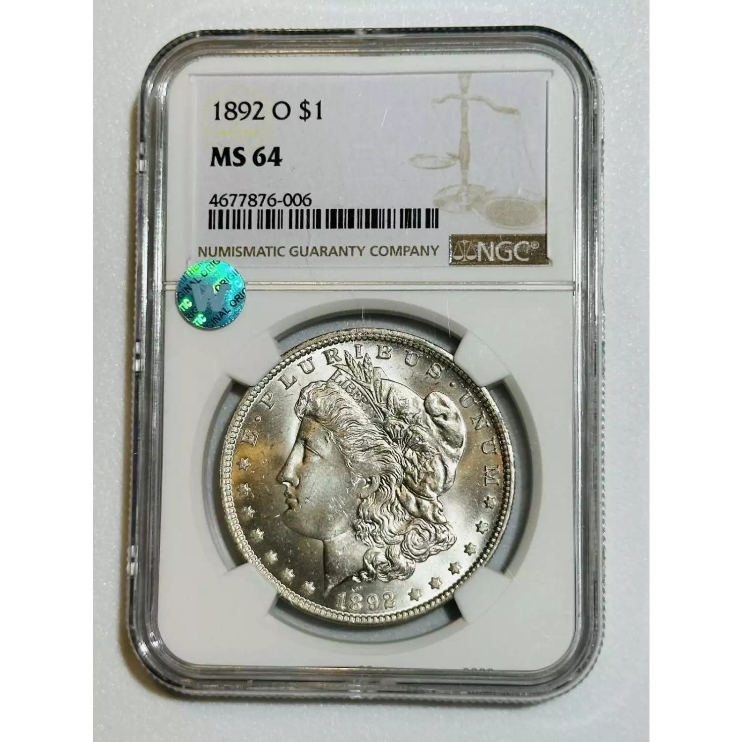 1892-O Morgan Silver Dollar NGC MS-64 Sight White - Bob Paul Rare Coins