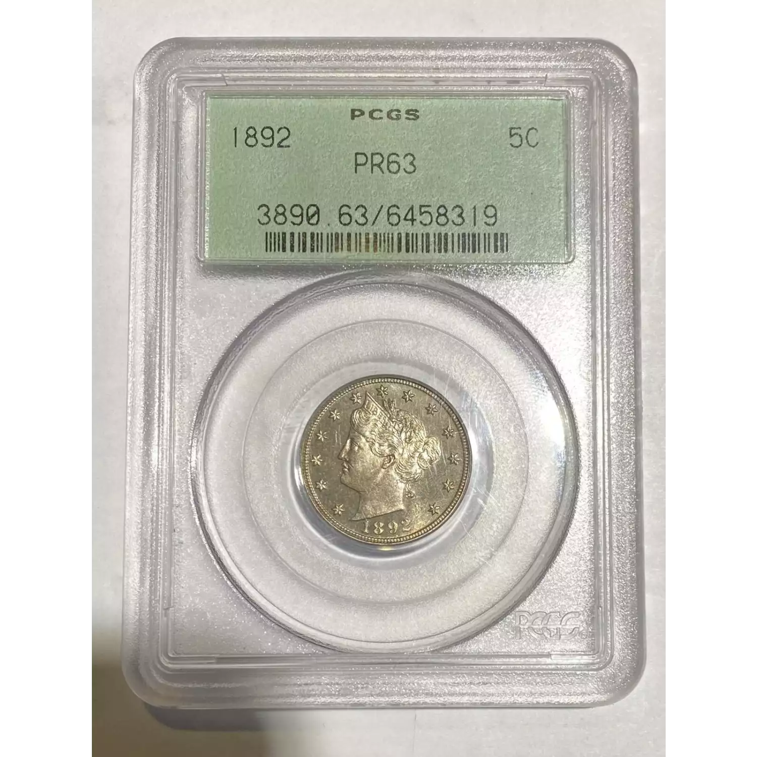 1892 Liberty Head Nickel PCGS PR-63 (OGH -Old Green Holder) - Bob Paul ...