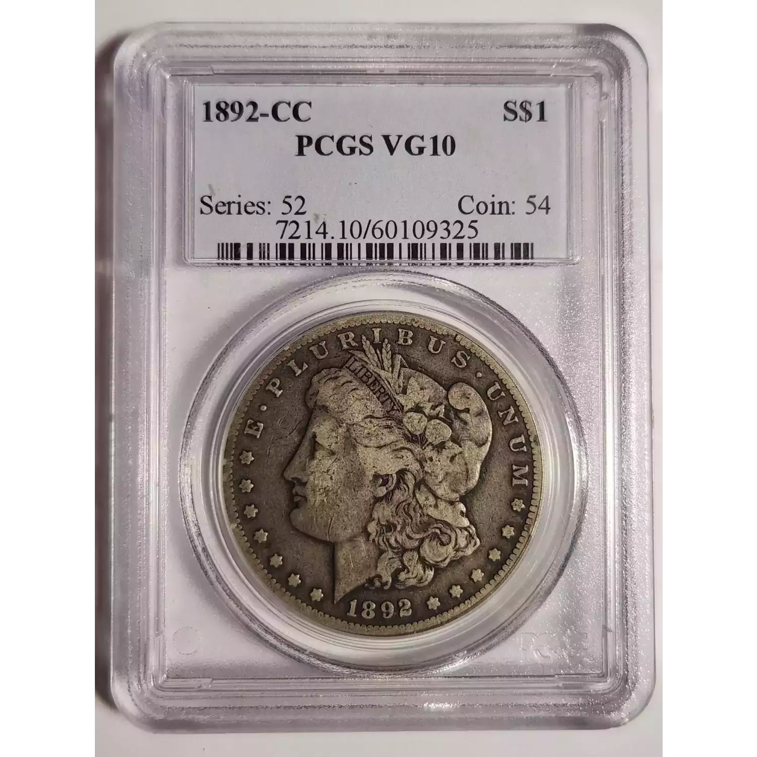 1892-CC Morgan Silver Dollar PCGS VG-10 - Bob Paul Rare Coins
