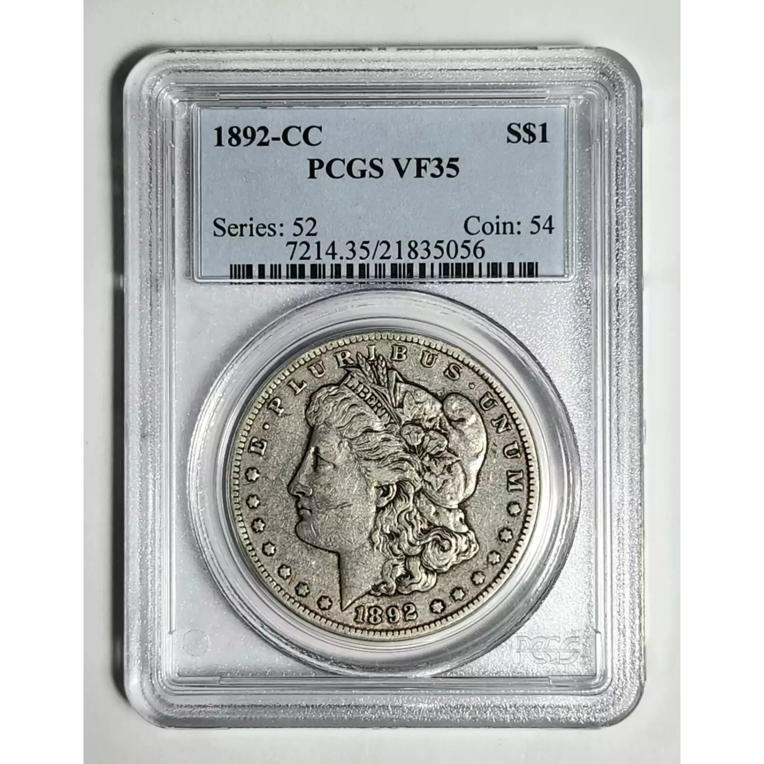 1892-CC Morgan Silver Dollar PCGS VF-35 - CLEAN - Bob Paul Rare Coins