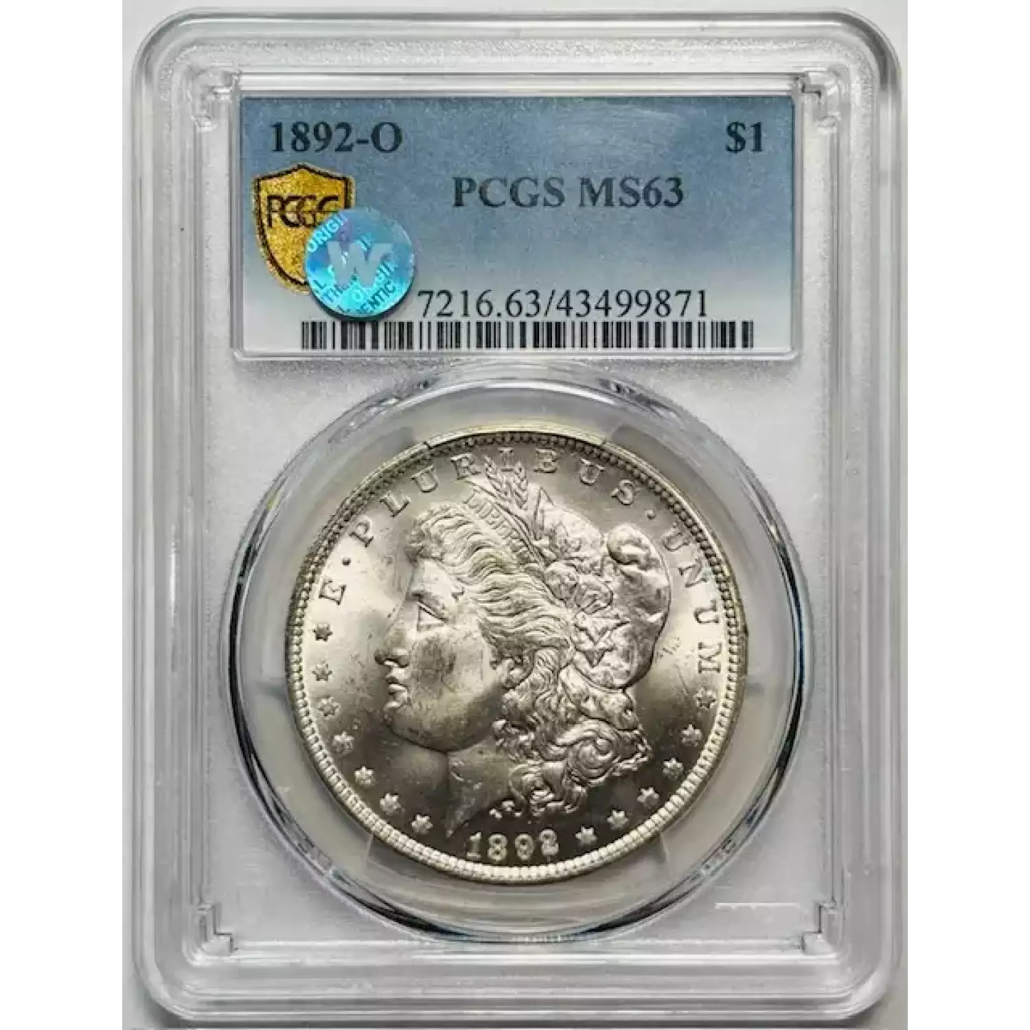 1892-O Morgan Silver Dollar PCGS MS-63 Sight White - Bob Paul Rare Coins