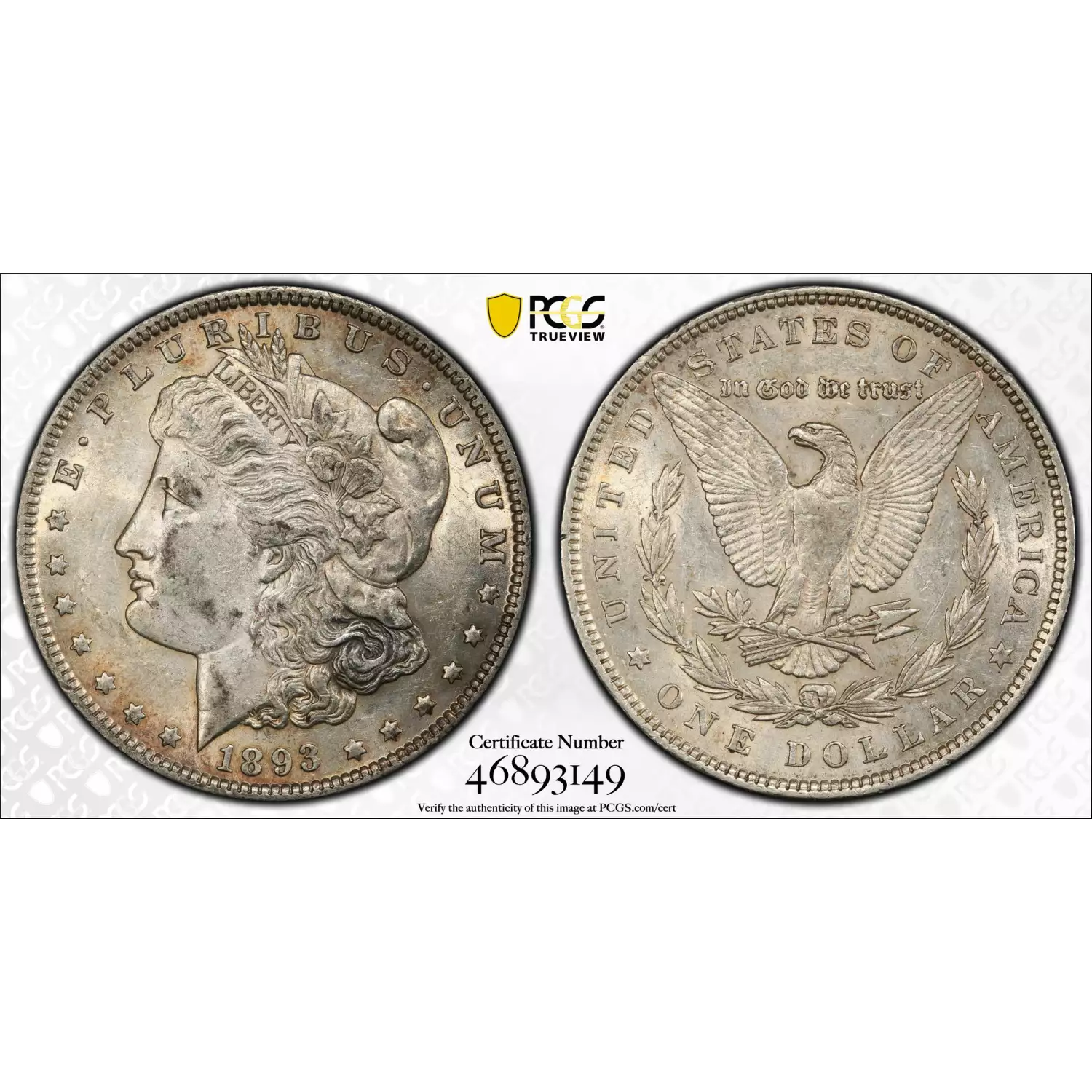 1893 Morgan Silver Dollar PCGS AU-50 - Bob Paul Rare Coins