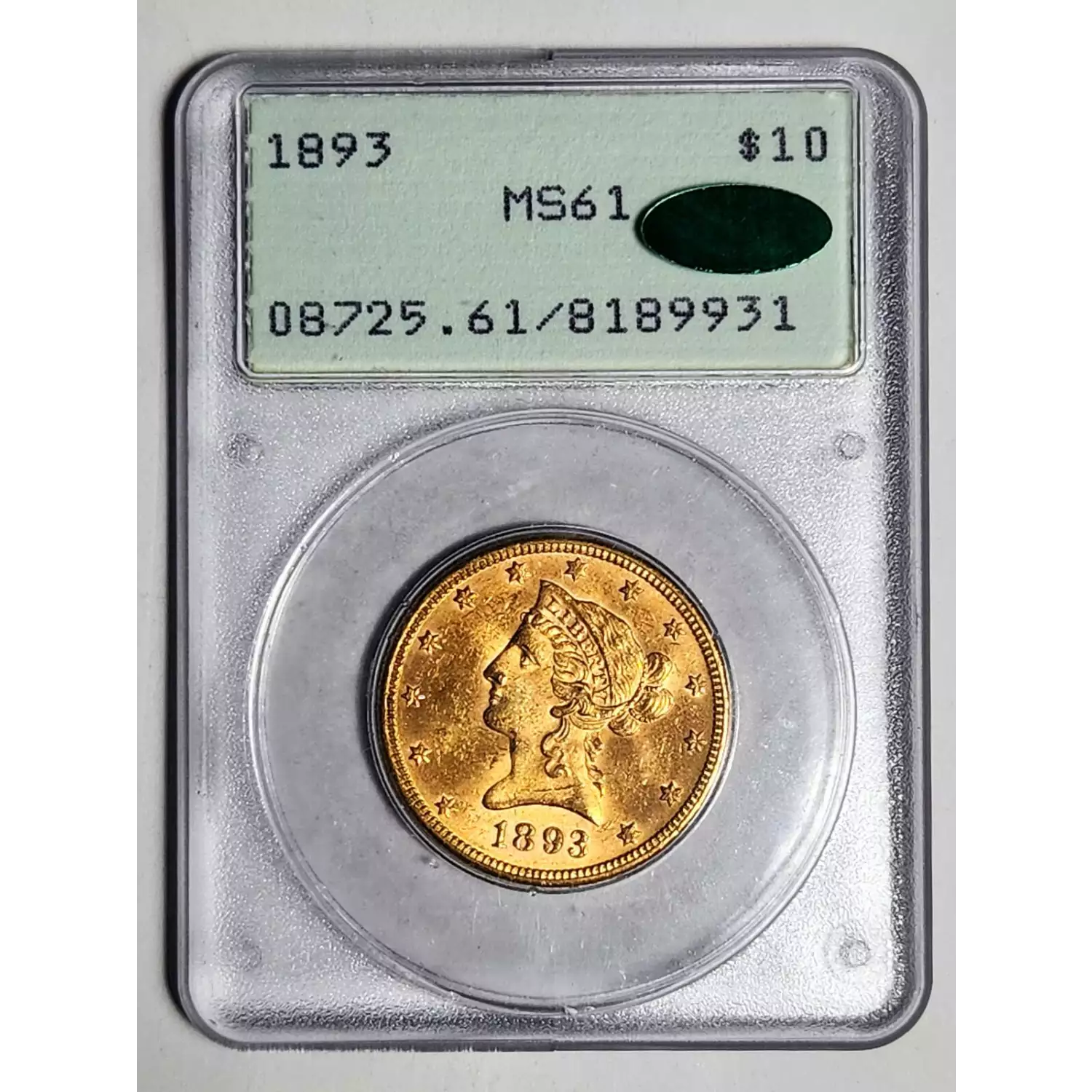 1893 - RATTLER HOLDER PCGS MS-61 - Bob Paul Rare Coins