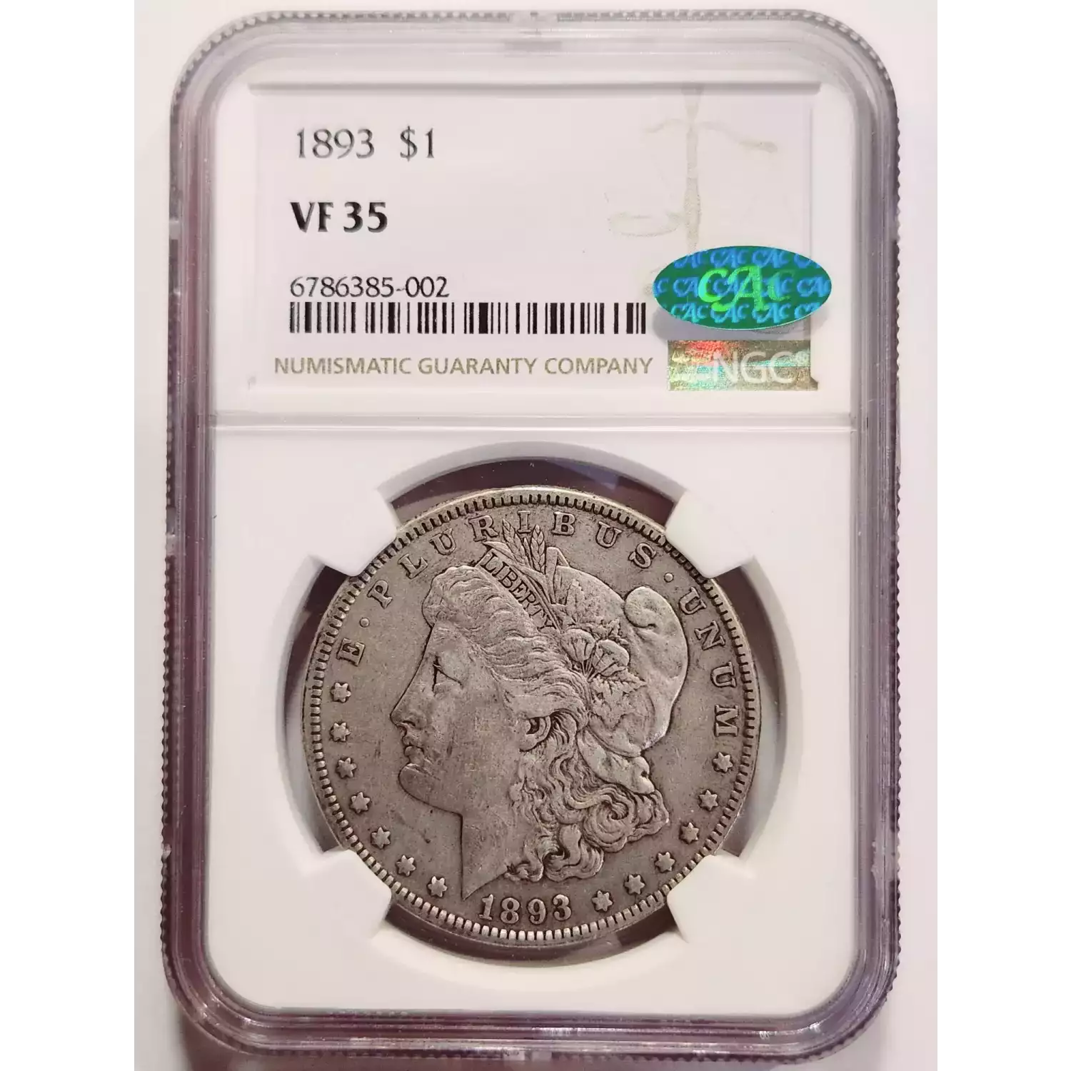 1893 Morgan Silver Dollar NGC VF-35 CAC - Bob Paul Rare Coins