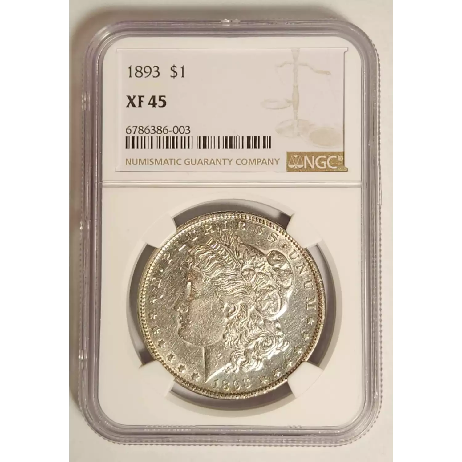1893 Morgan Silver Dollar NGC XF-45 - LOOKS AU - Bob Paul Rare Coins