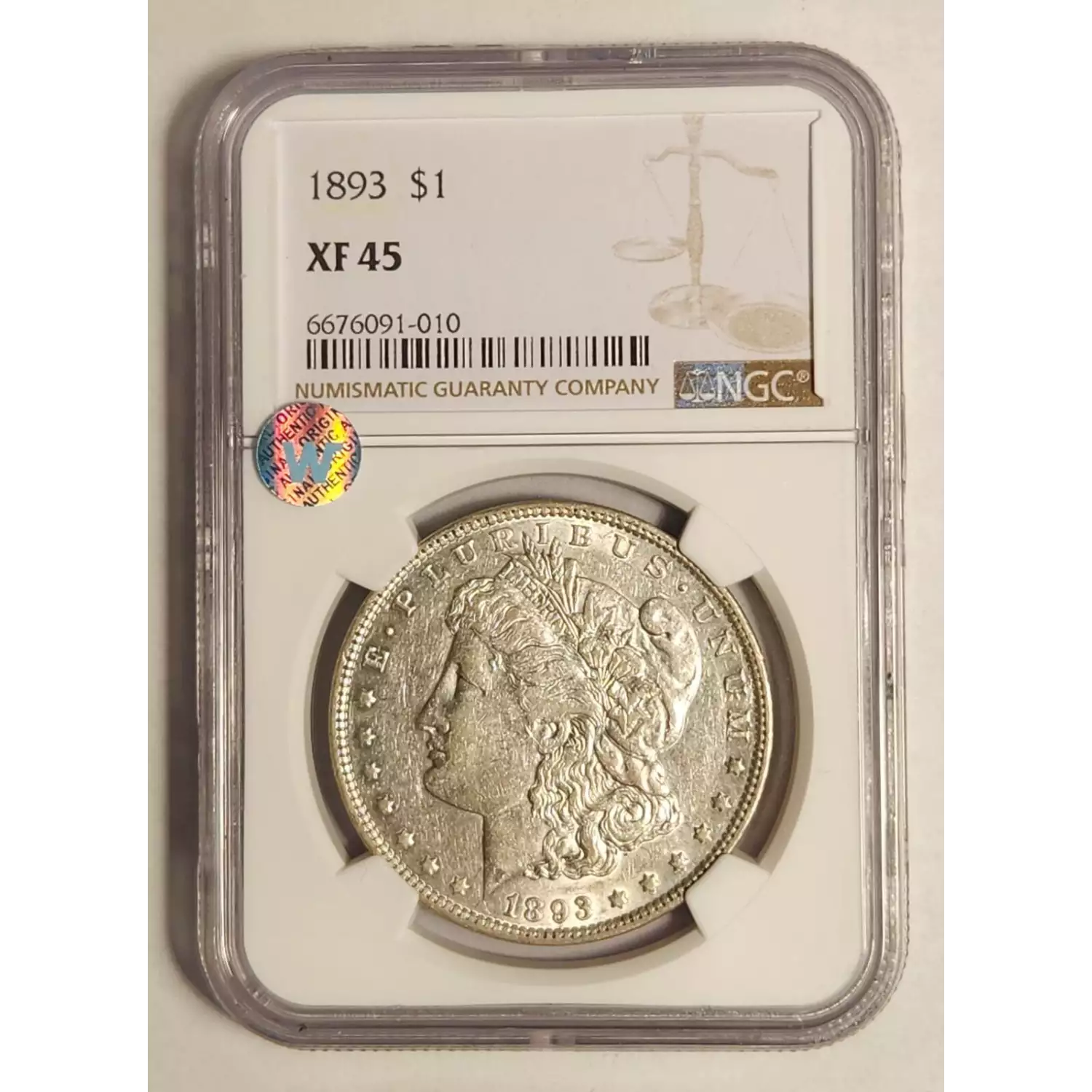 1893 Morgan Silver Dollar NGC XF-45 Sight White - Bob Paul Rare Coins