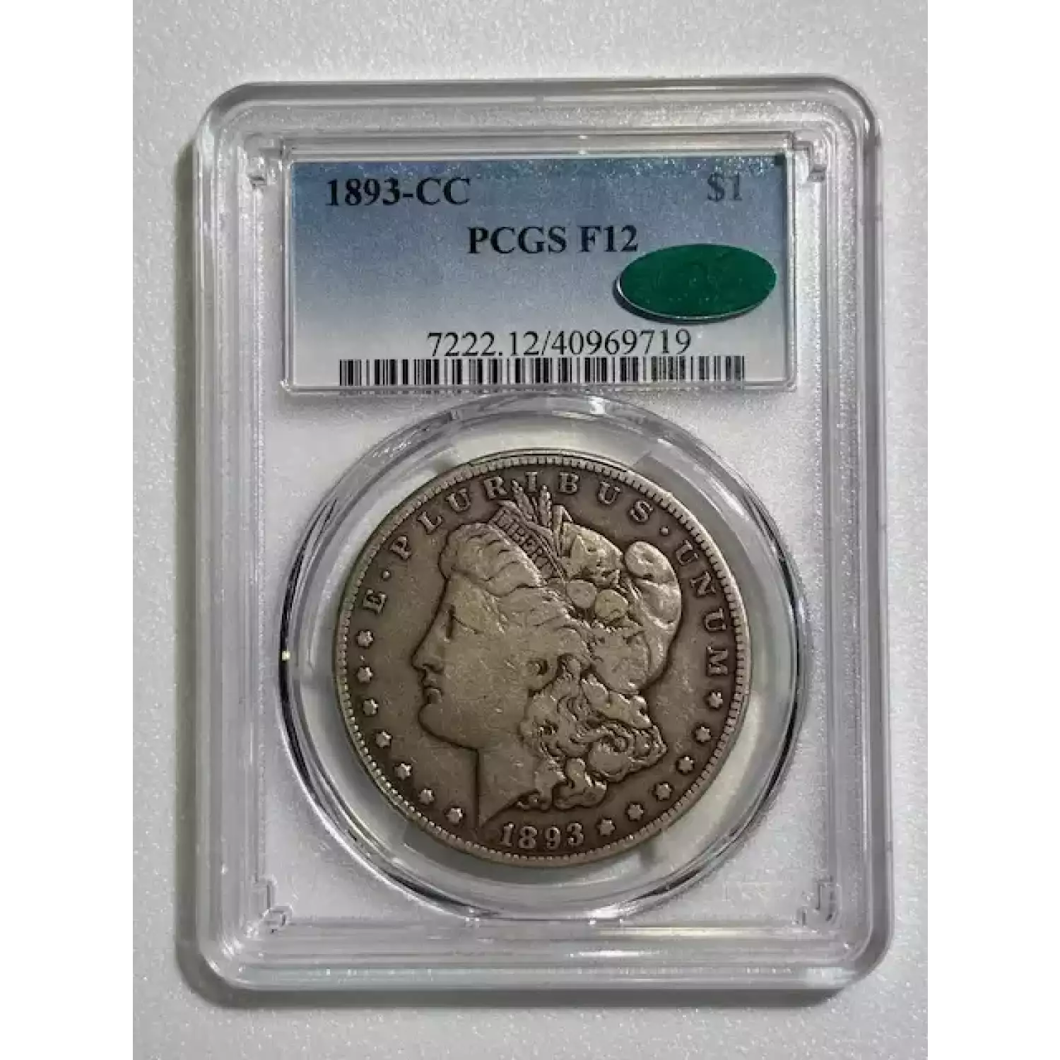 1893-CC Morgan Silver Dollar PCGS F-12 LOW CAC POPULATION! CAC - Bob ...