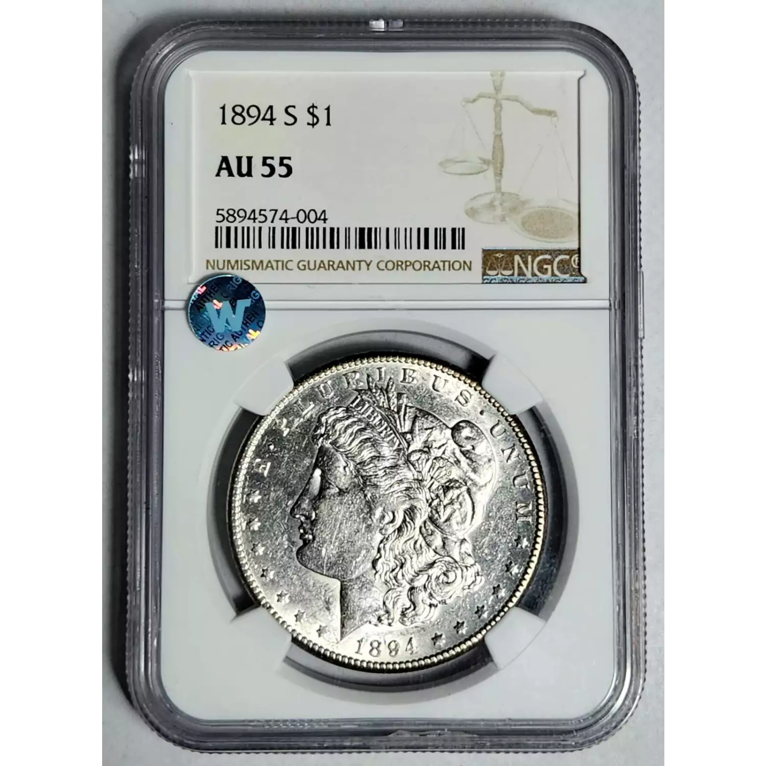 1894-S Morgan Silver Dollar NGC AU-55 Sight White - Bob Paul Rare Coins
