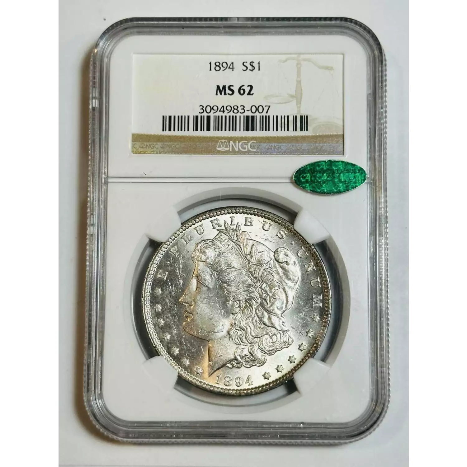 1894 NGC MS-62 Morgan Silver Dollar CAC - Bob Paul Rare Coins