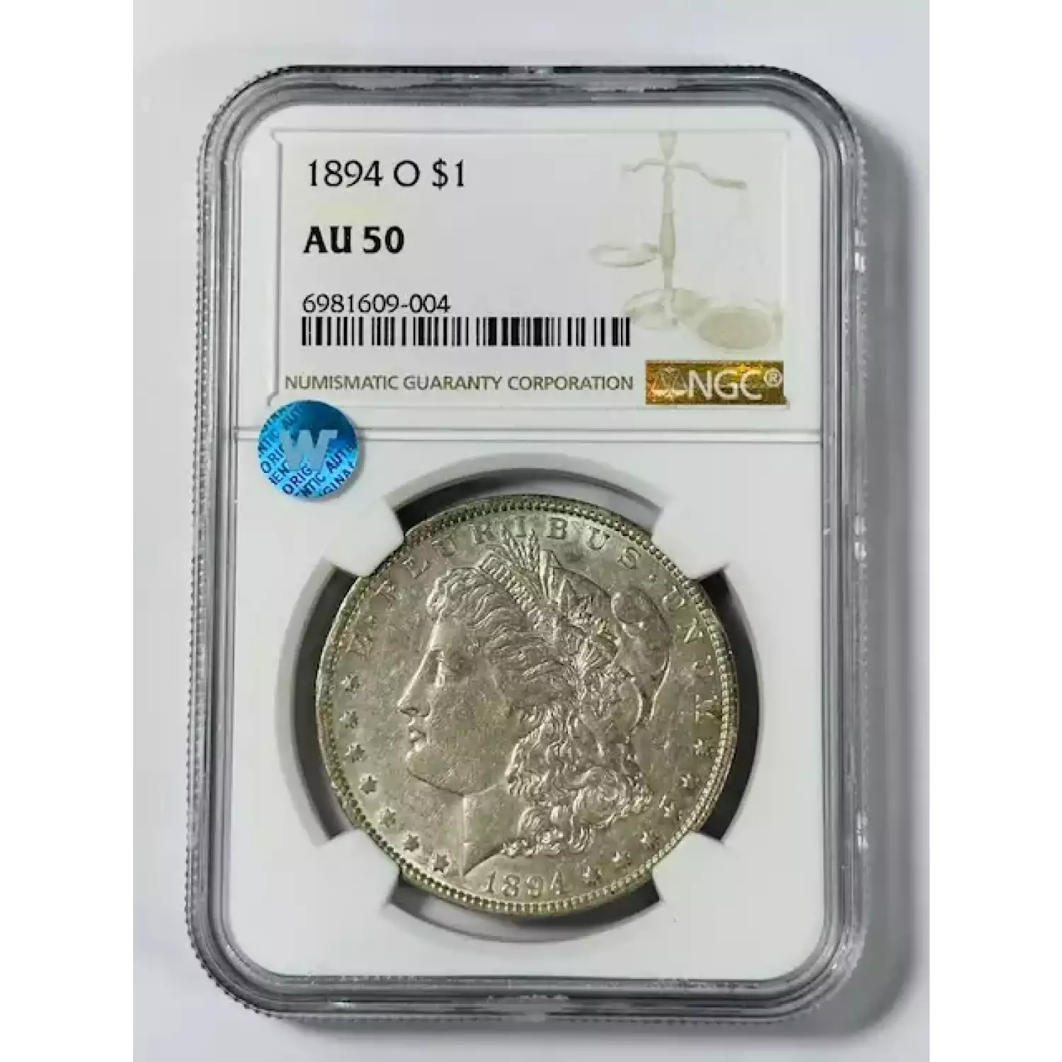 1894-O Morgan Silver Dollar NGC AU-50 Sight White - Bob Paul Rare Coins