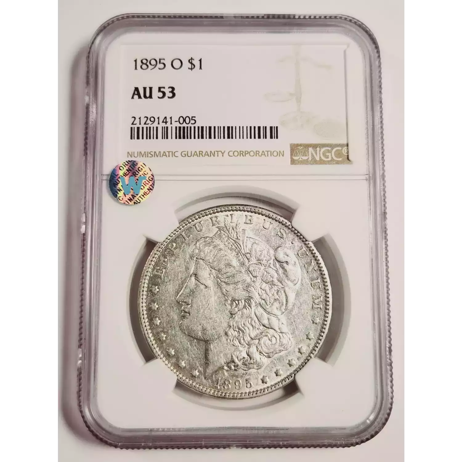 1895-O Morgan Silver Dollar NGC AU-53 Sight White - Bob Paul Rare Coins