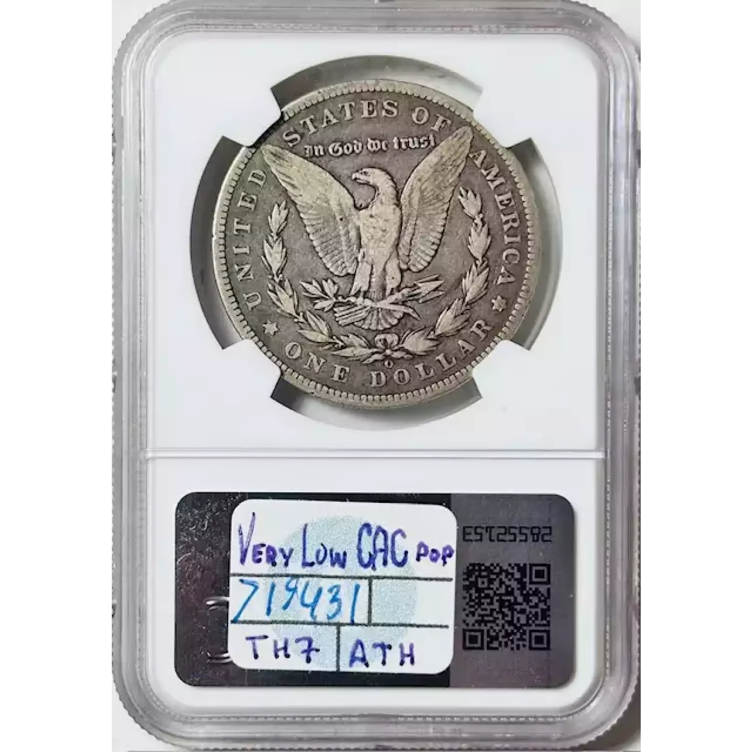 1895-O Morgan Silver Dollar NGC VG-8 Very Low CAC Population! CAC - Bob Paul Rare Coins