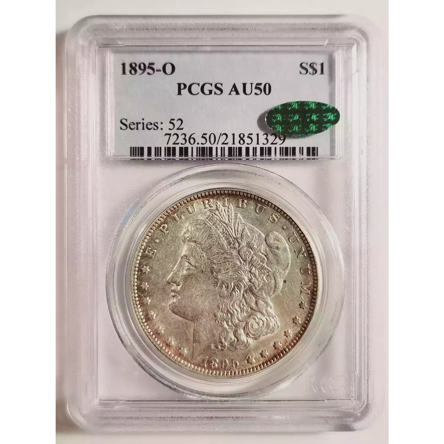1895-O Morgan Silver Dollar PCGS AU-50 CAC - Bob Paul Rare Coins