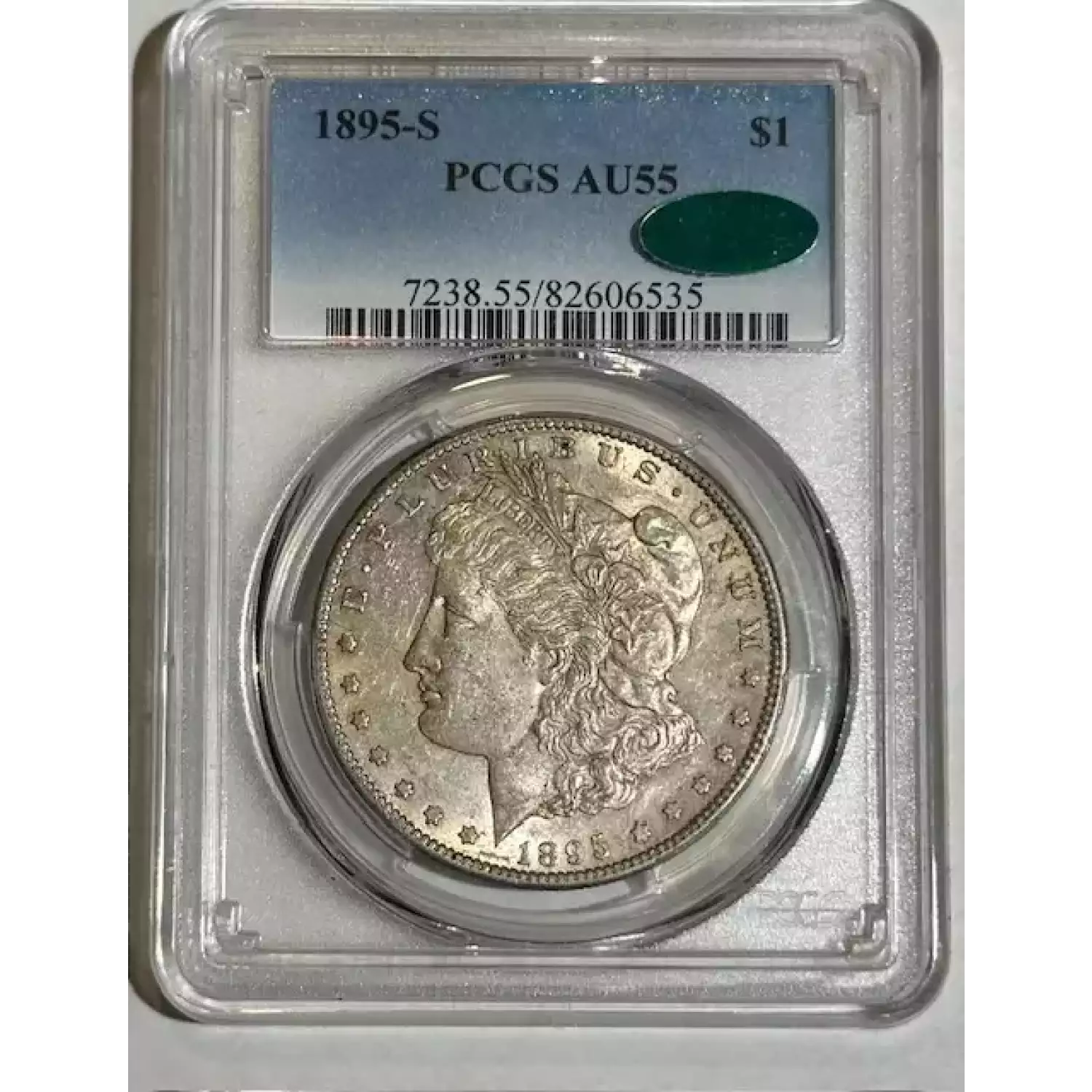 1895-S Morgan Silver Dollar PCGS AU-55 Low CAC Population! CAC - Bob Paul Rare Coins