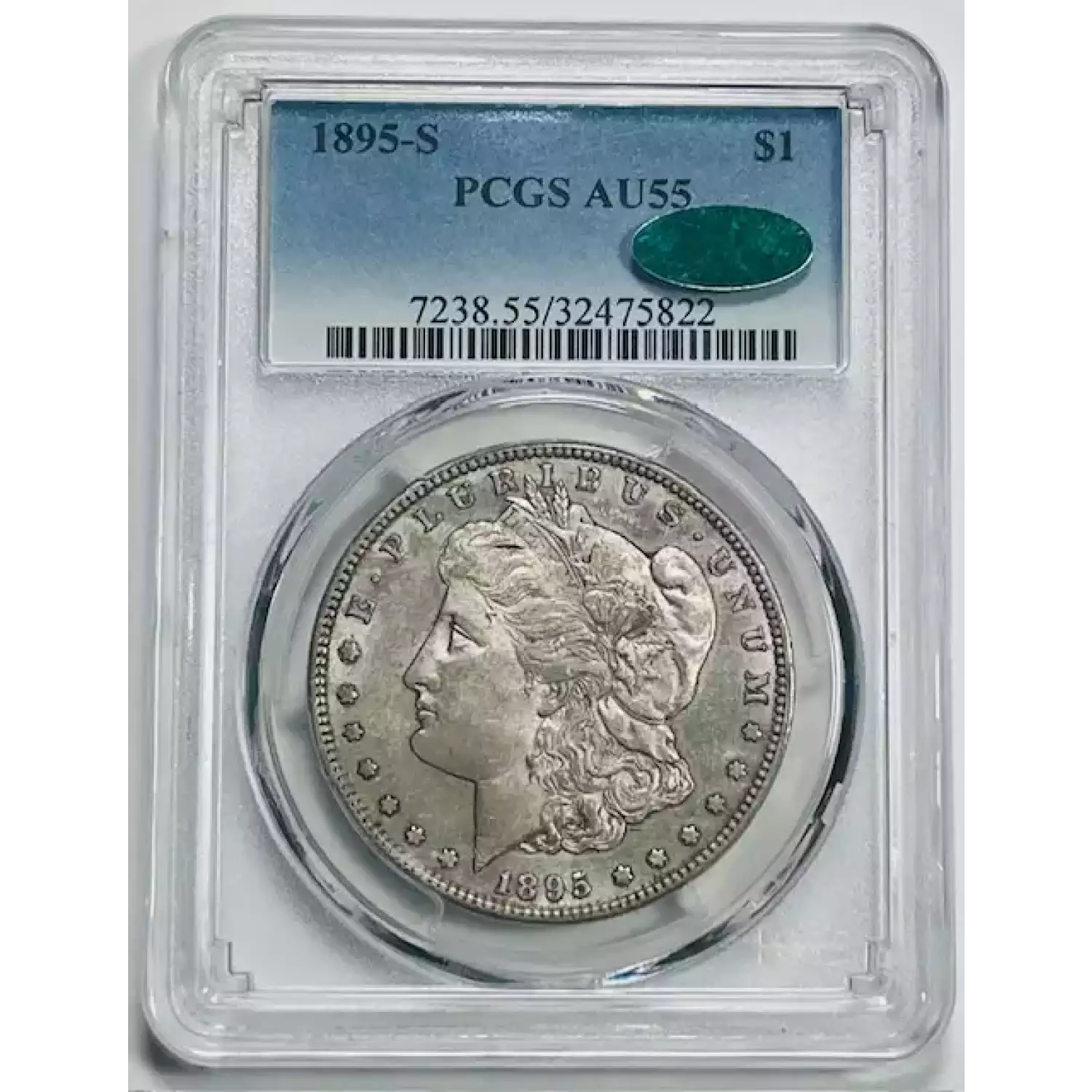 1895-S Morgan Silver Dollar PCGS AU-55 PL Fields! Low CAC CAC - Bob ...