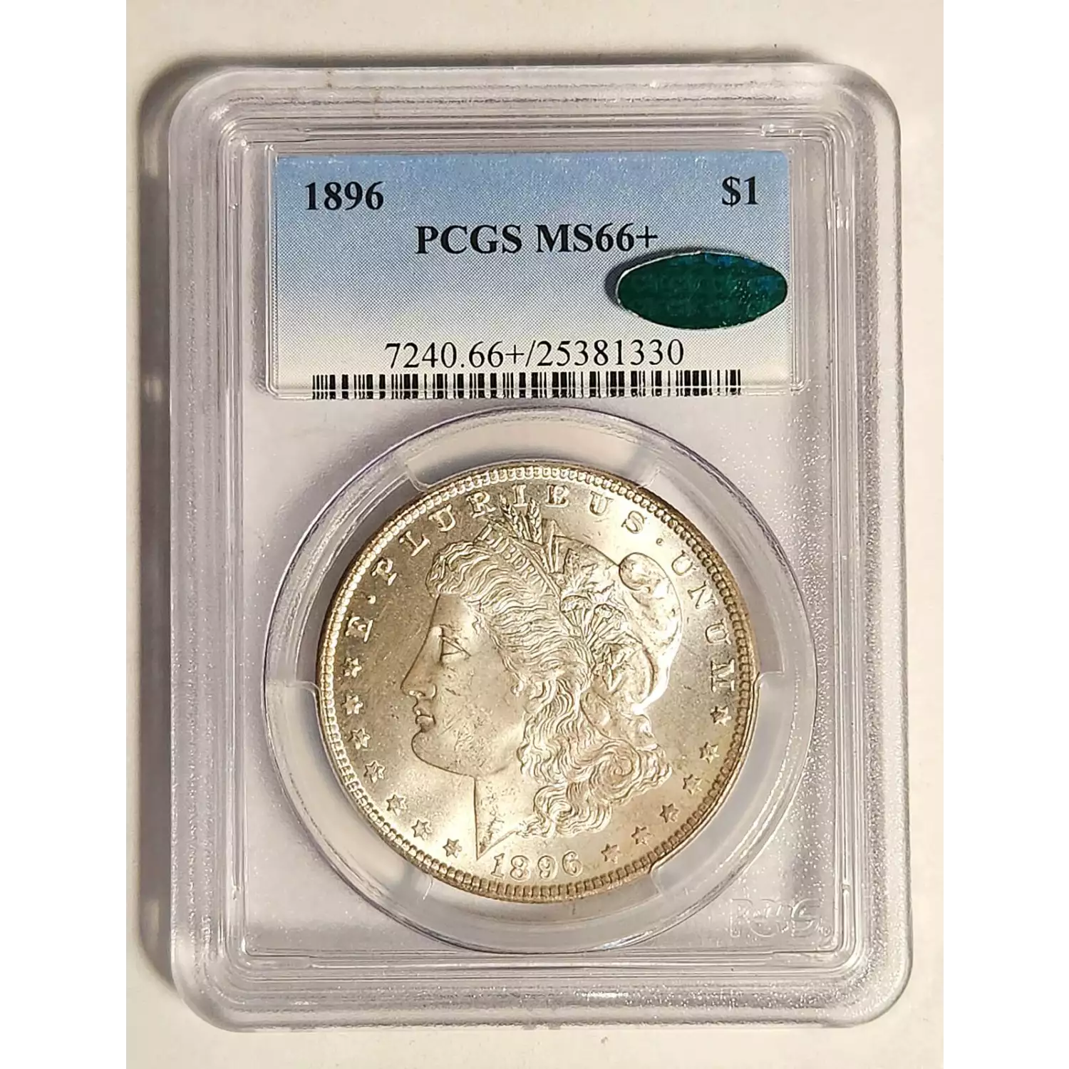 1896 Morgan Silver Dollar PCGS MS-66+ CAC - Bob Paul Rare Coins