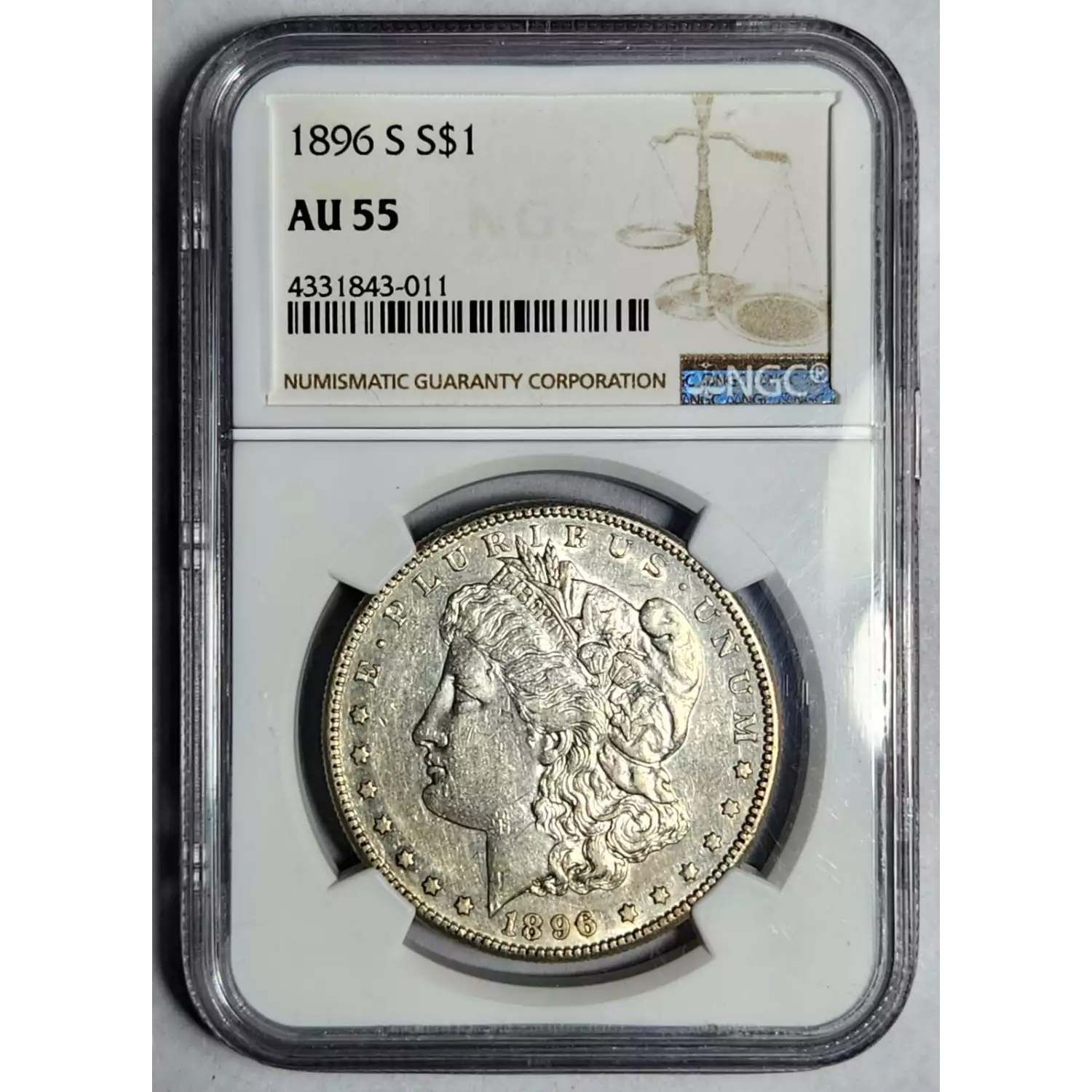 1896-S Morgan Silver Dollar NGC AU-55 - PL SURFACES - Bob Paul Rare Coins