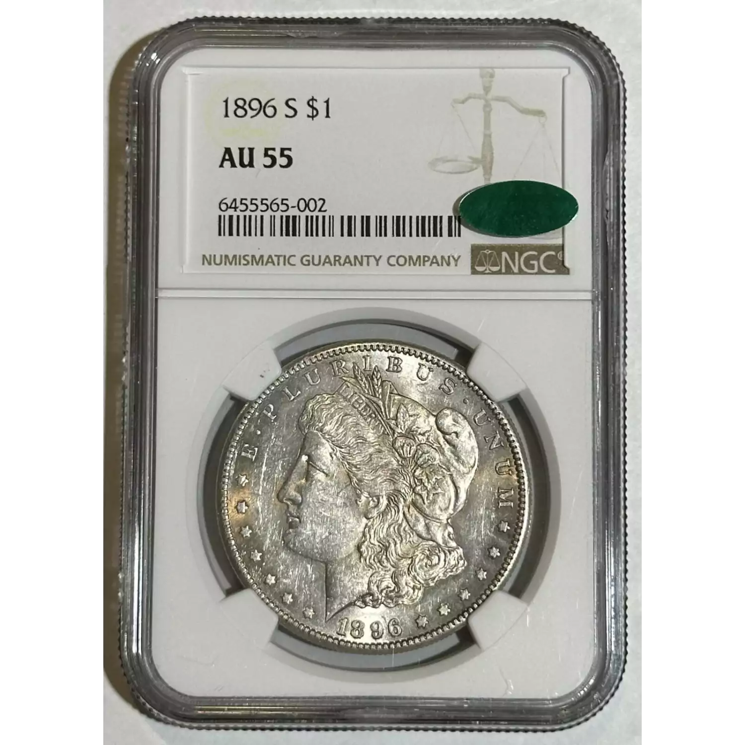 1896-S NGC AU-55 Morgan Silver Dollar CAC - Bob Paul Rare Coins