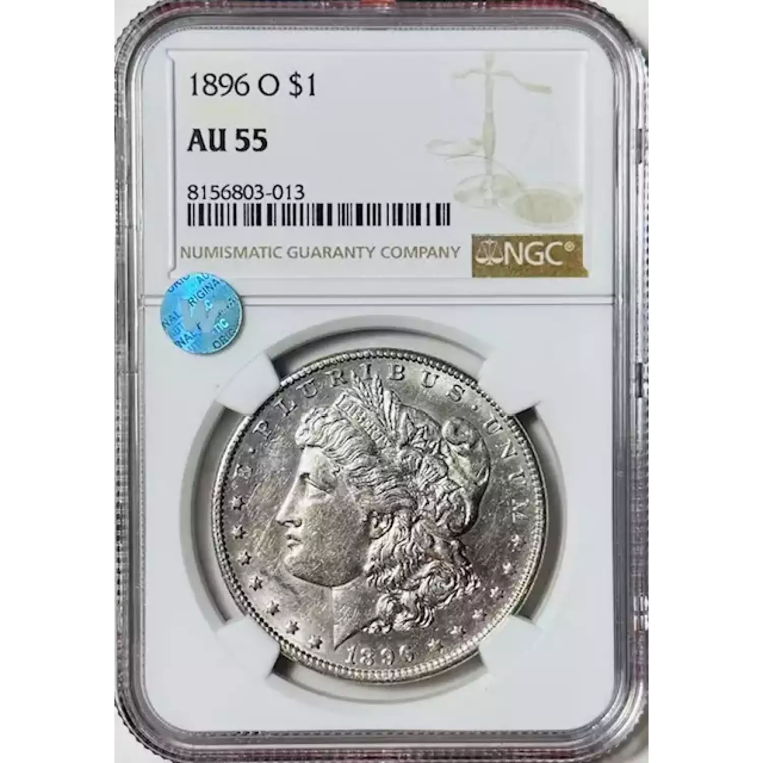 1896-O Morgan Silver Dollar NGC AU-55 Sight White - Bob Paul Rare Coins