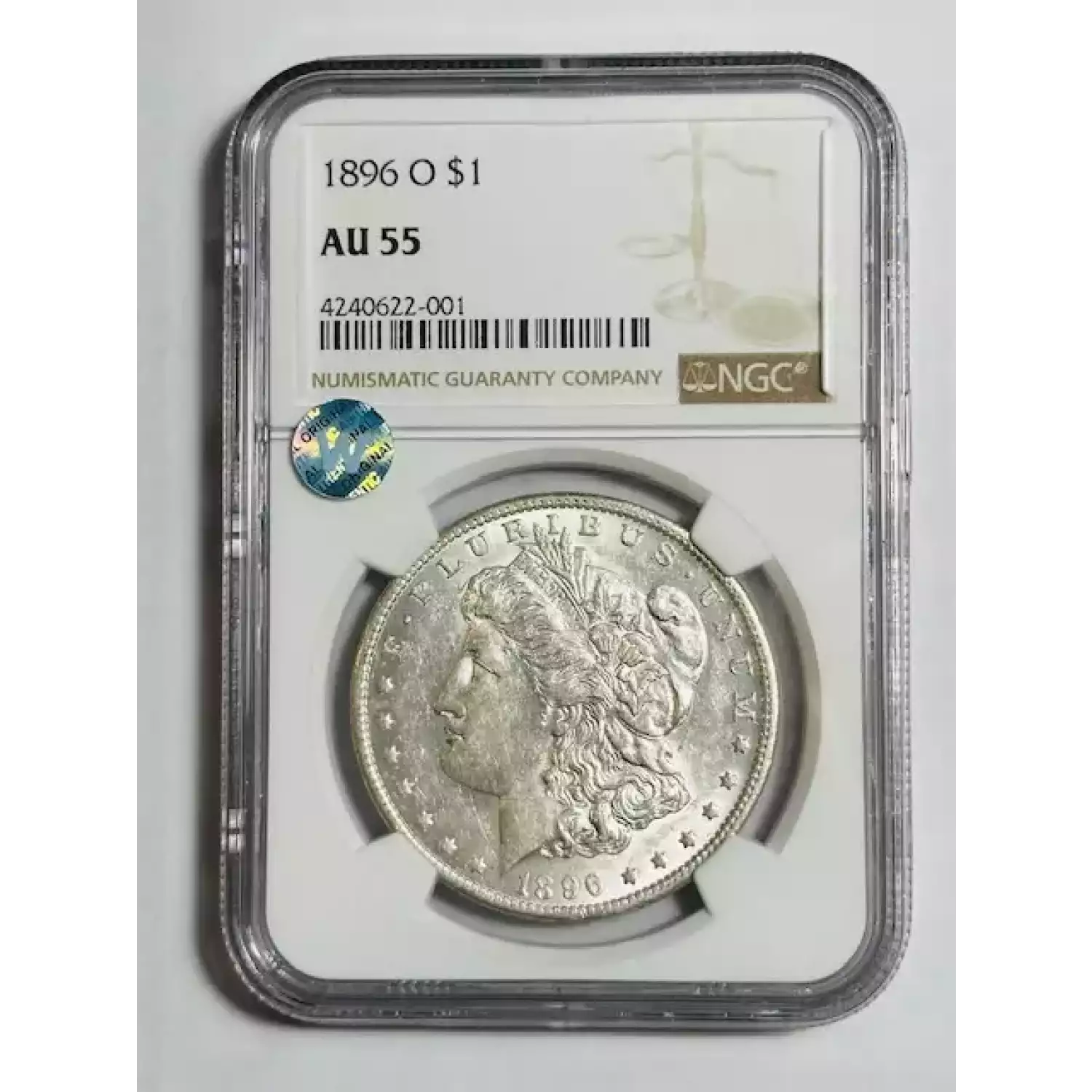 1896-O Morgan Silver Dollar NGC AU-55 Premium Quality! Sight White - Bob Paul Rare Coins