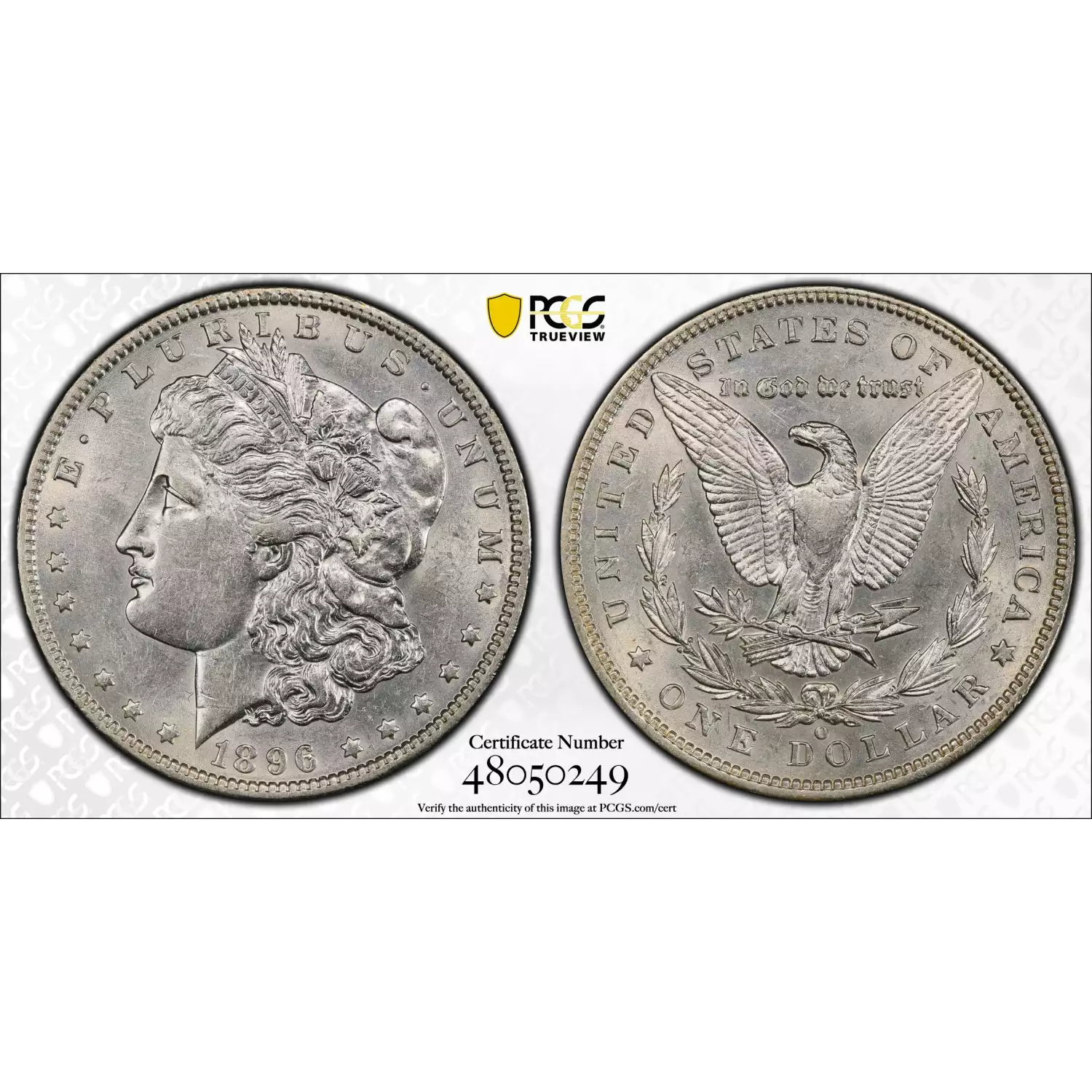 1896-O Morgan Silver Dollar PCGS AU-55 White! - Bob Paul Rare Coins