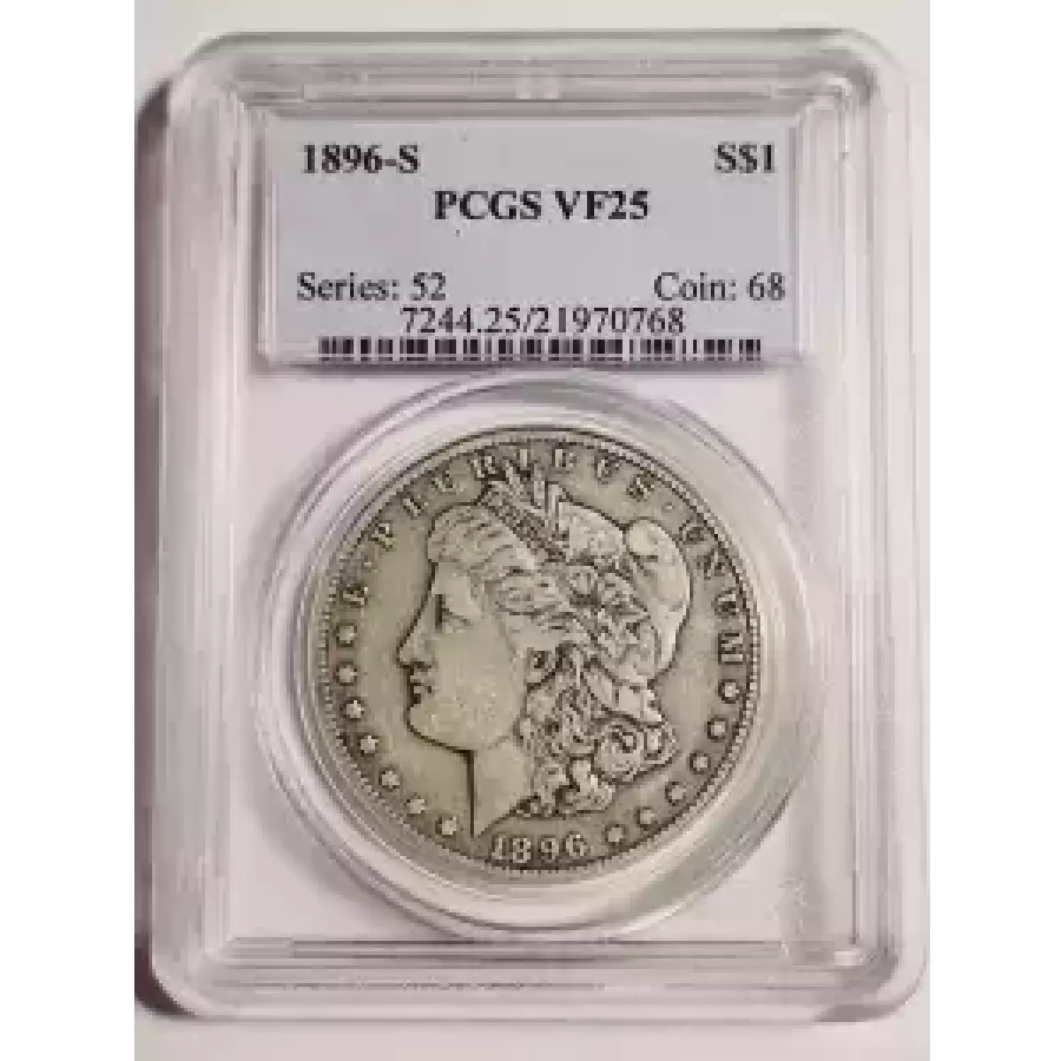 1896-S Morgan Silver Dollar PCGS VF-25 - Bob Paul Rare Coins