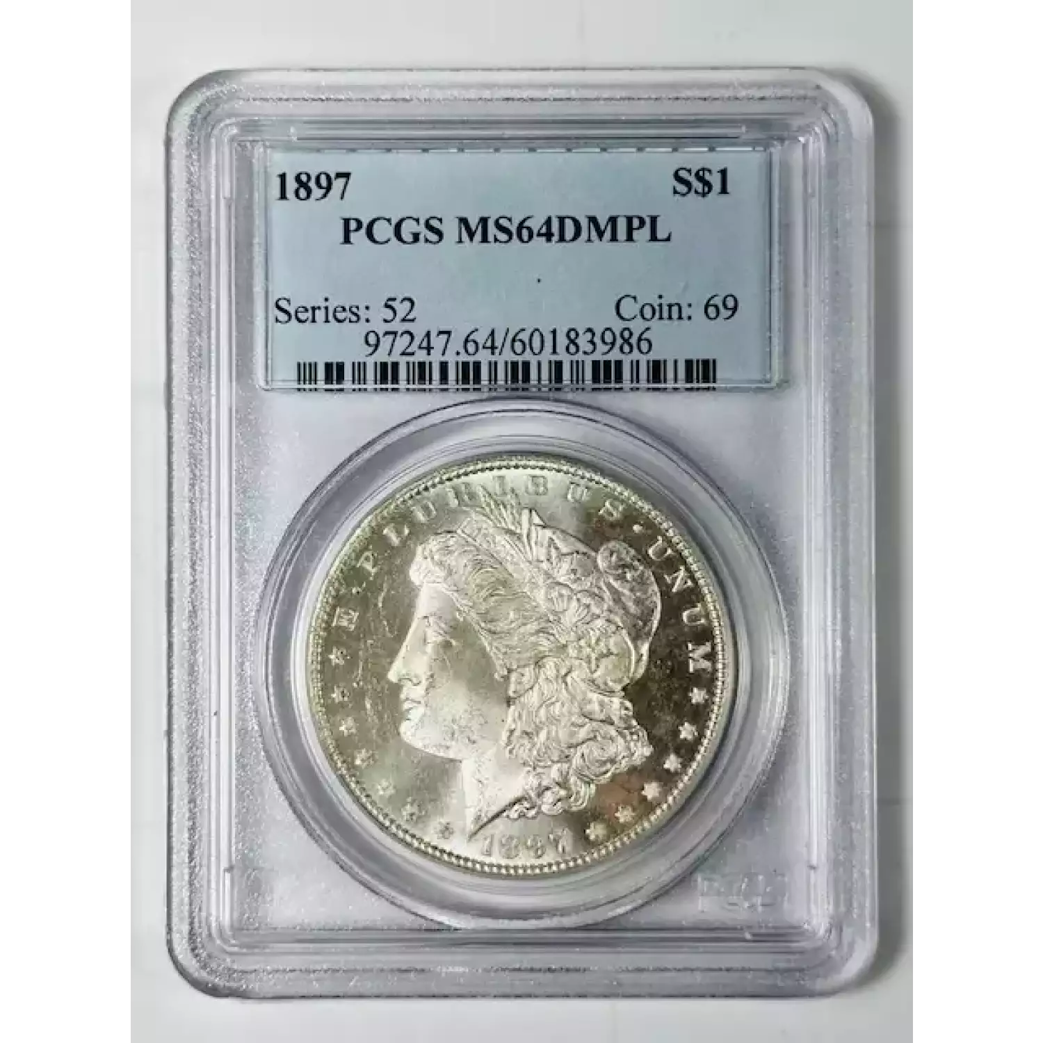 1897 Morgan Silver Dollar PCGS MS-64 DMPL PQ! White! - Bob Paul Rare Coins