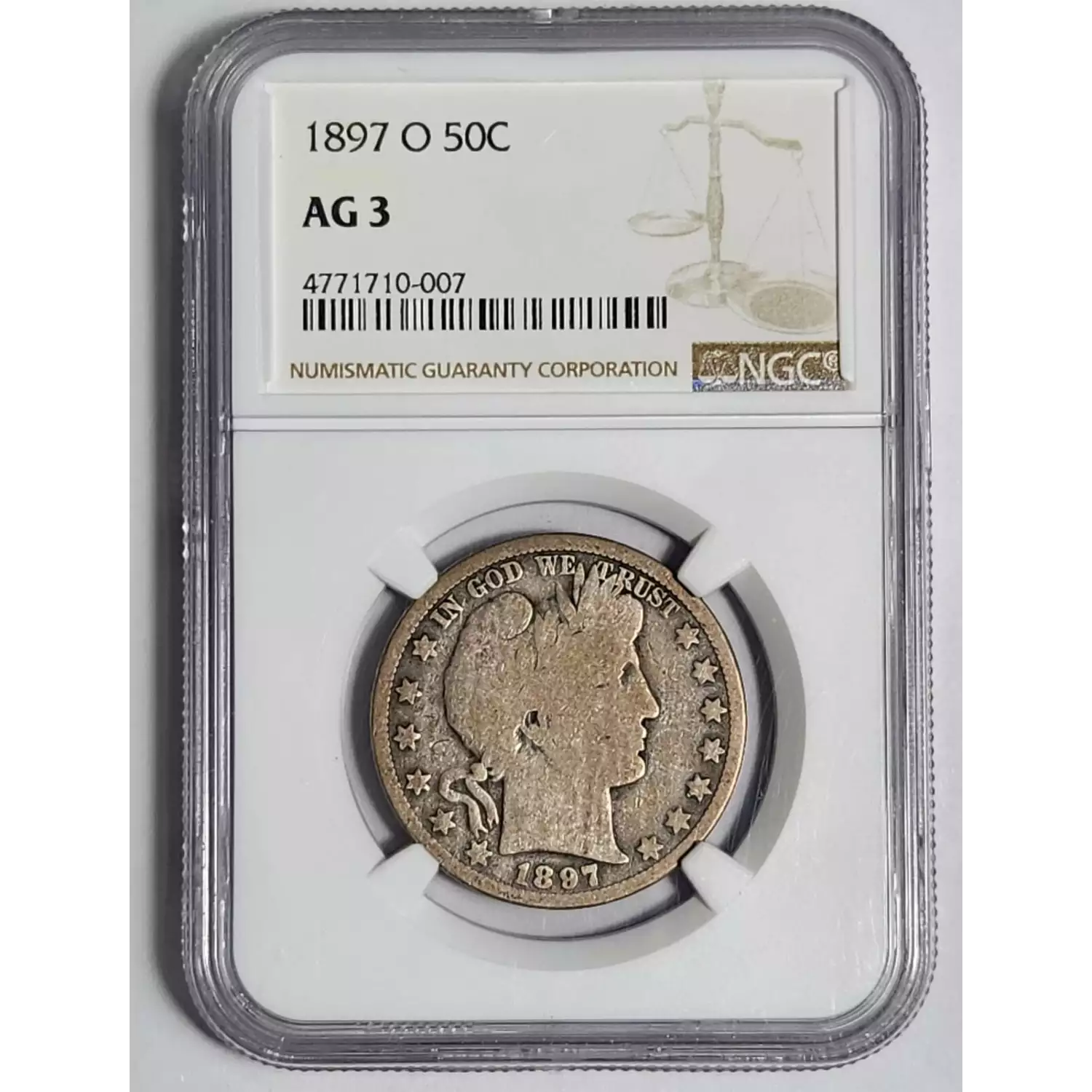 1897-O Barber Half Dollar NGC AG-3 - Bob Paul Rare Coins