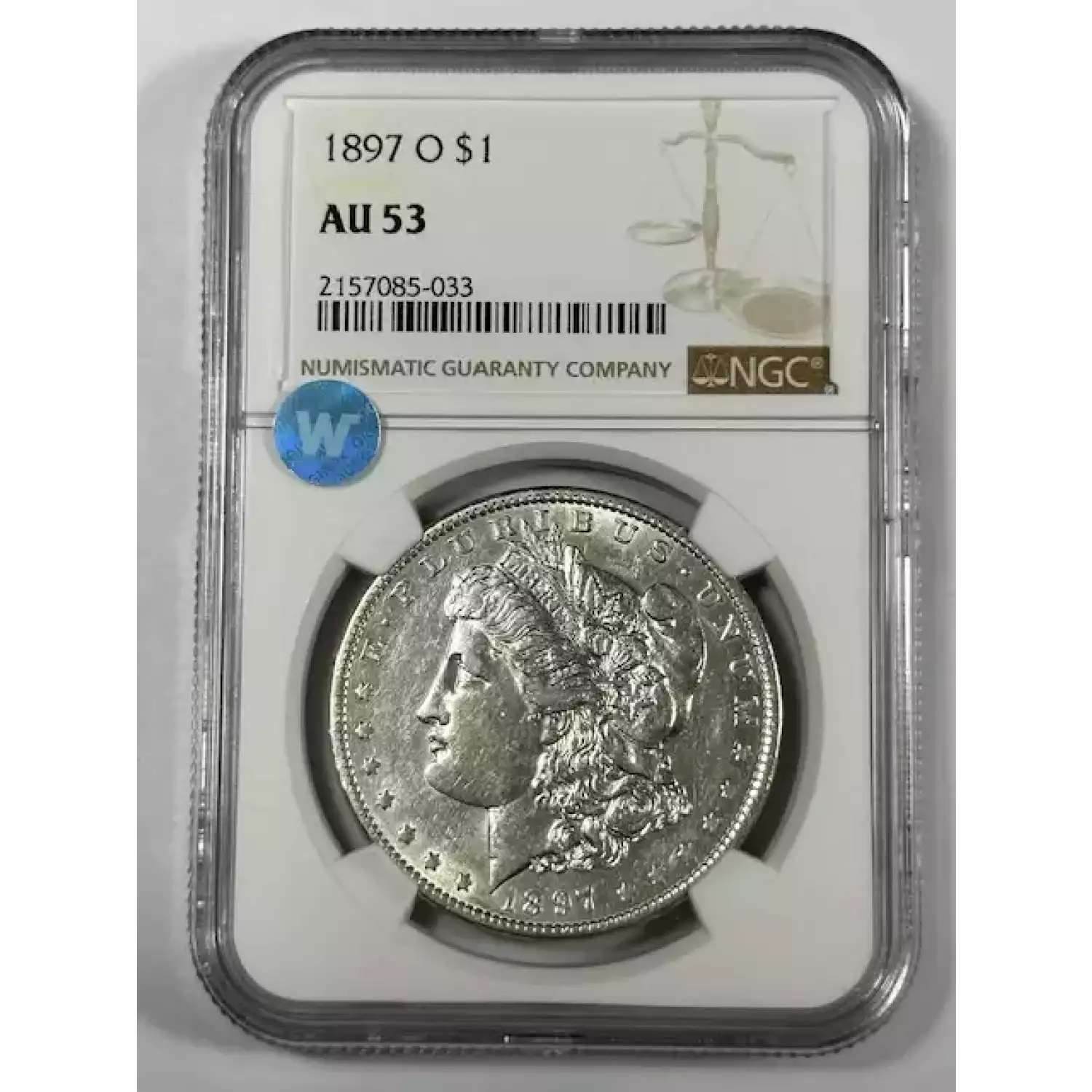 1897-O Morgan Silver Dollar NGC AU-53 Sight White - Bob Paul Rare Coins