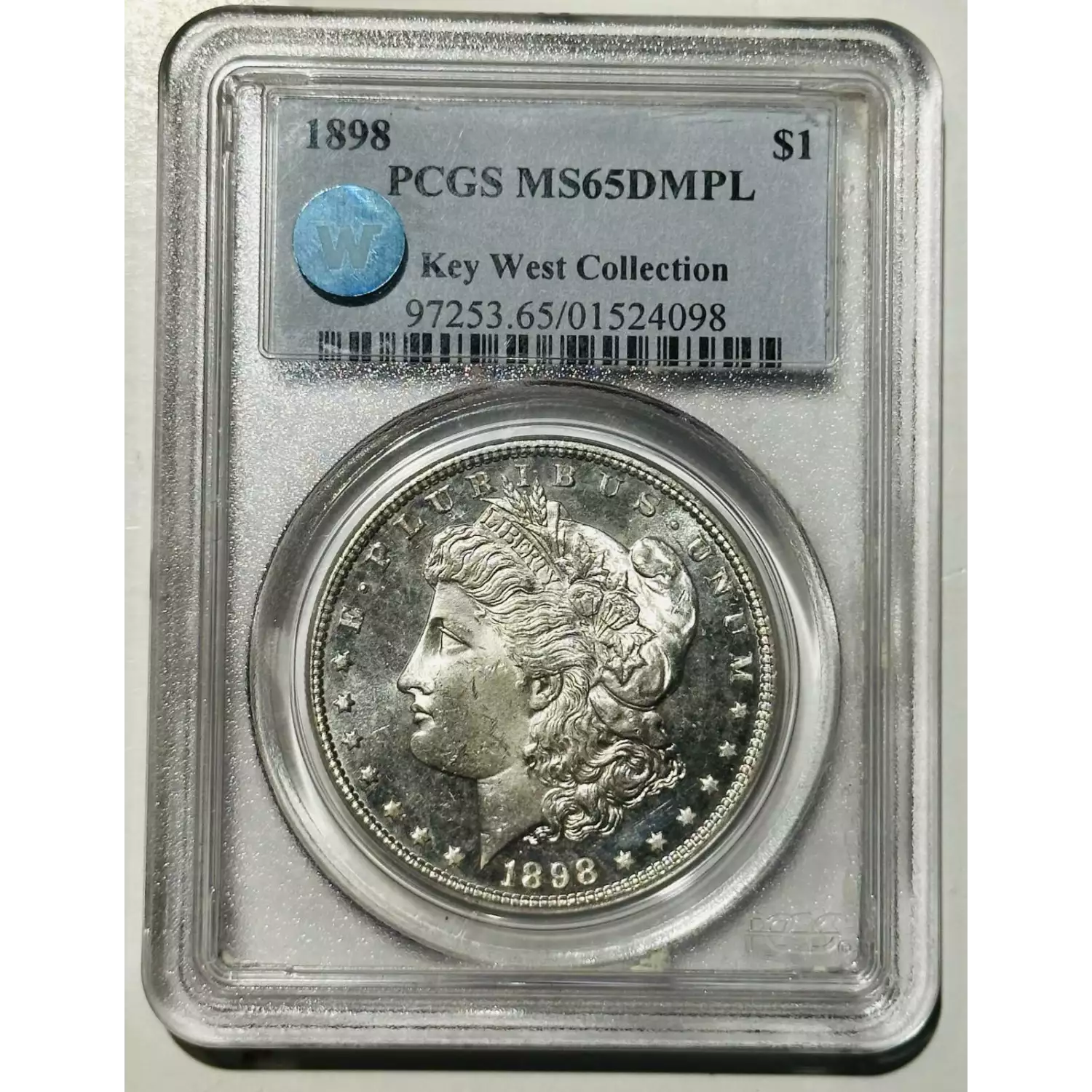 1898 Morgan Silver Dollar PCGS MS-65 DMPL Sight White - Bob Paul Rare Coins