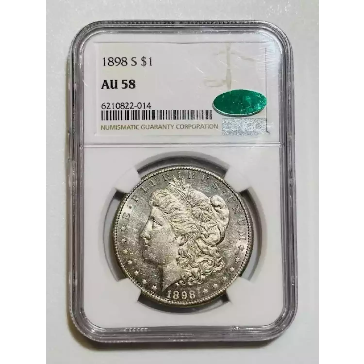 1898-S Morgan Silver Dollar NGC AU-58 Low Cac Population!- PL both sides CAC - Bob Paul Rare Coins